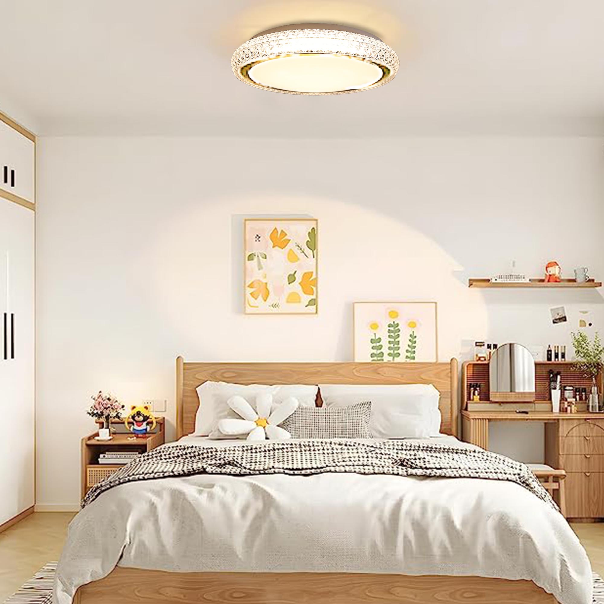 Lucere Flush Mount Light 1-Light 16.1-in White Flush Mount Light ...