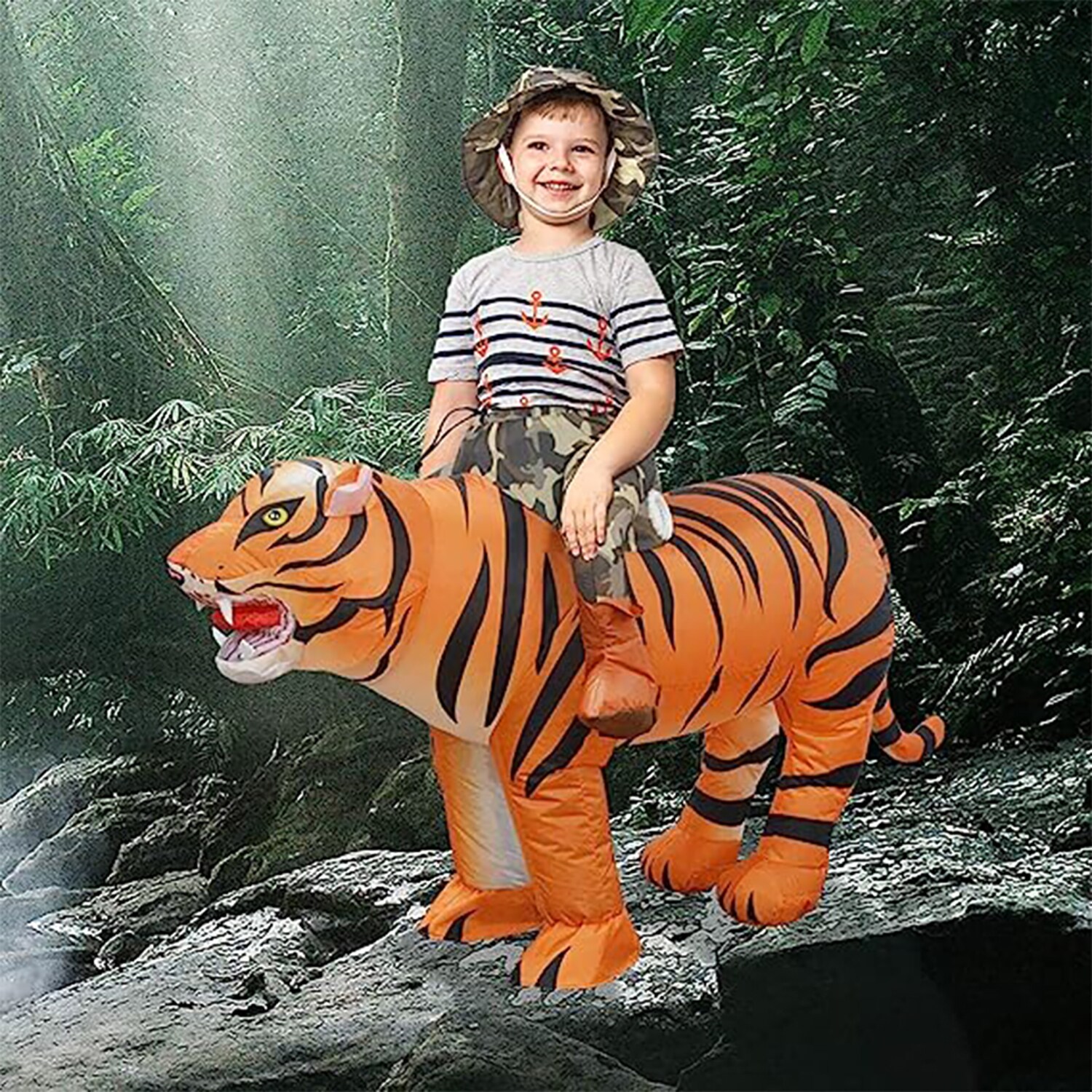 GOOSH GOOSH 55inch Inflatable Tiger Costume for Kids Halloween Costumes ...
