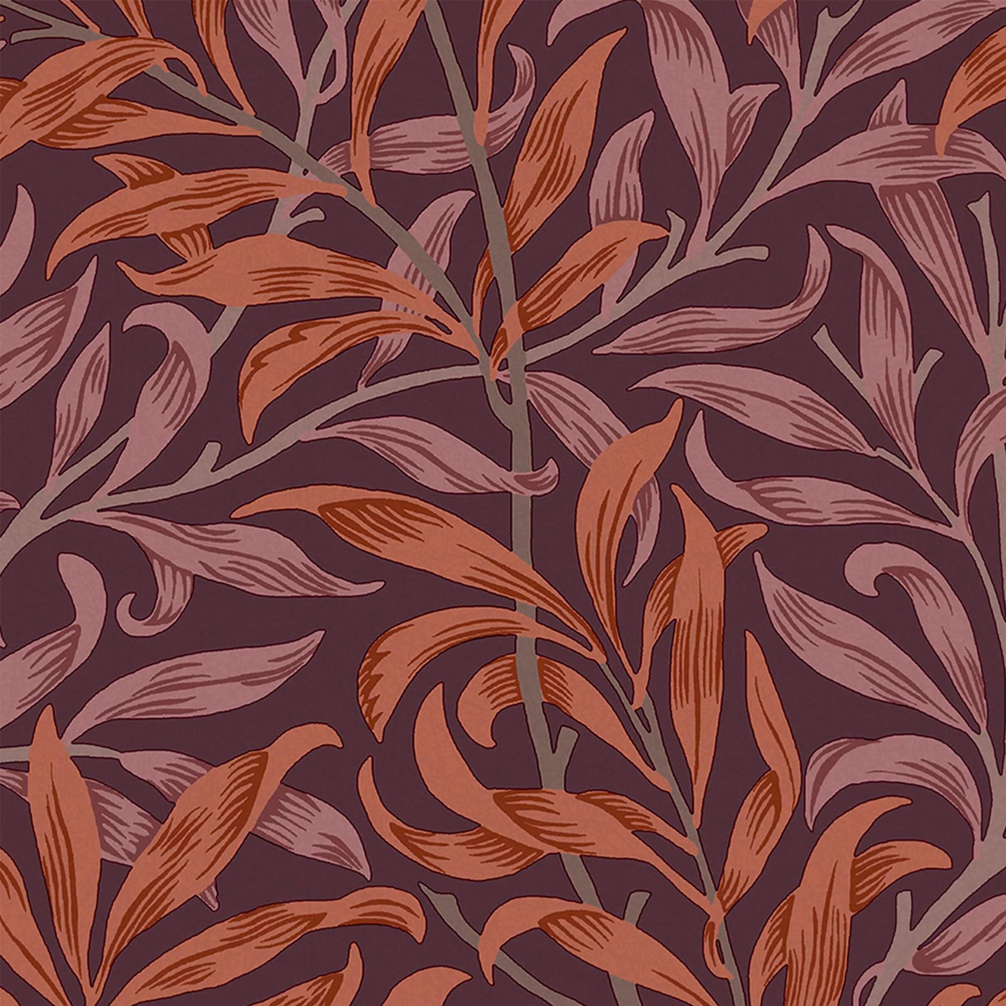 William Morris at Home 8-in Plum Non-woven Floral 56-sq ft Unpasted ...