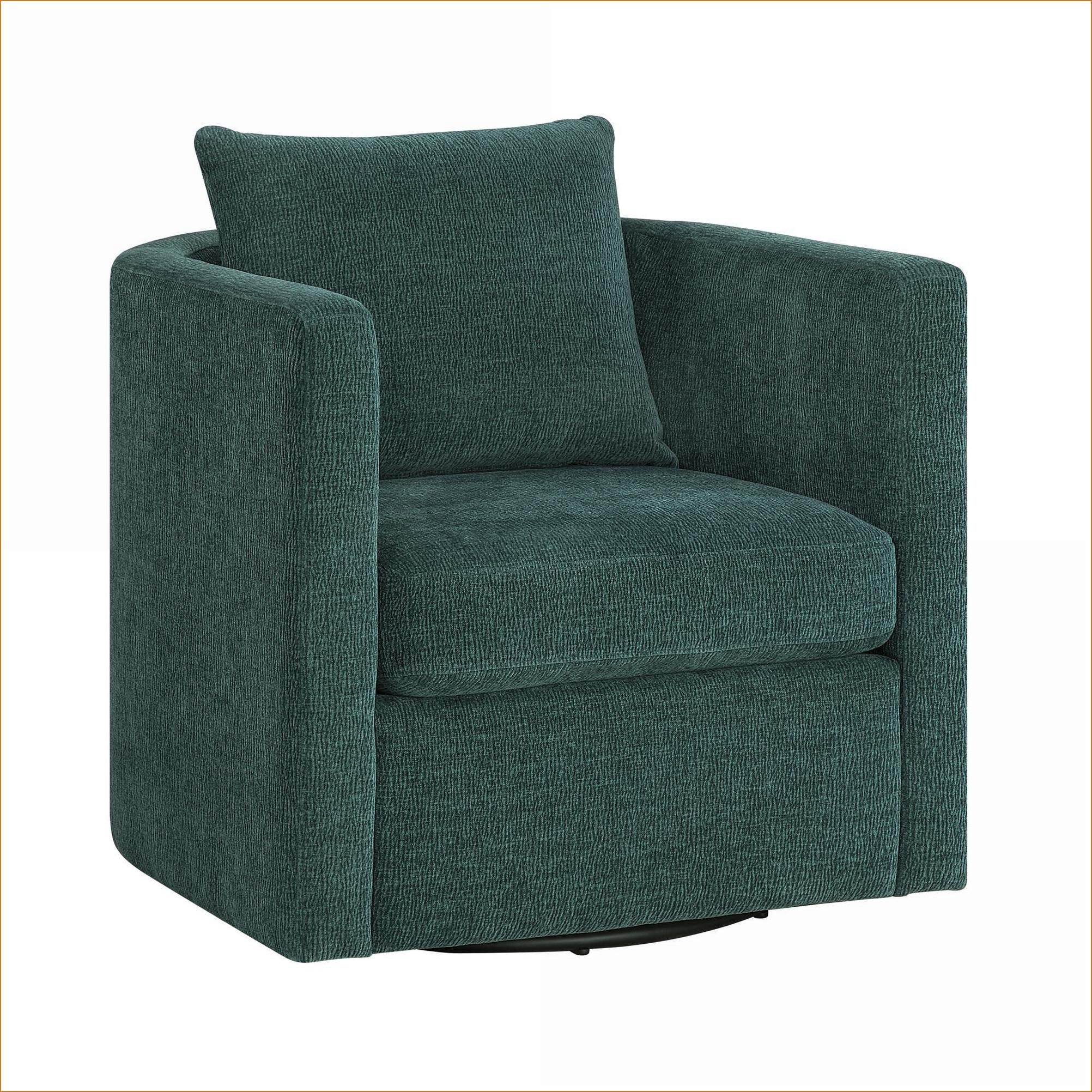 Watnature Sutton Royal Blue Swivel Barrel Accent Chair Upholstered ...