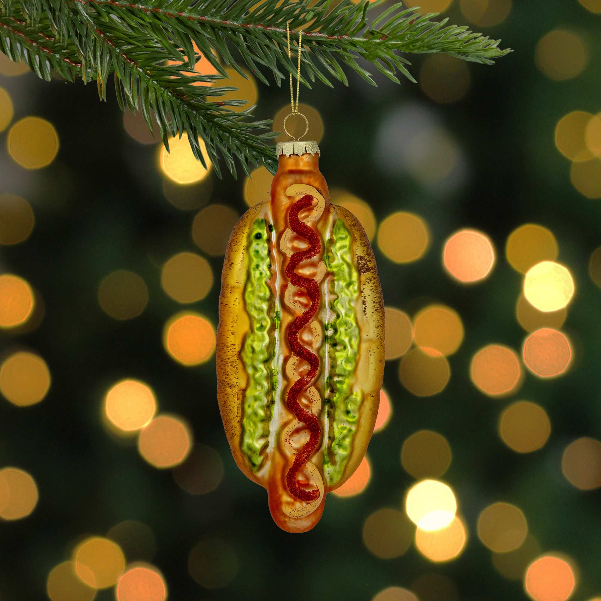 Northlight 6 inch Hot Dog with All the Fixings Glass Christmas Ornament ...