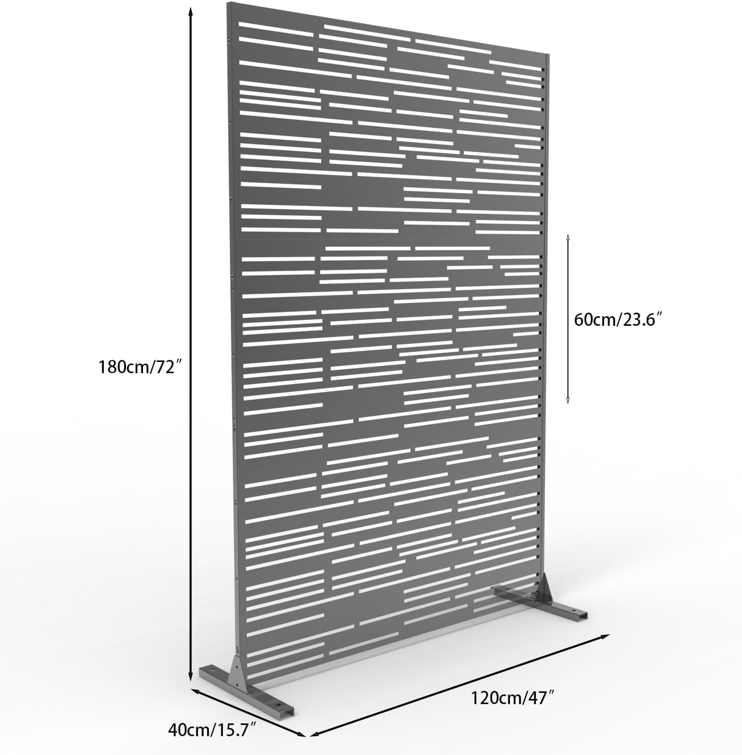 GarveeLife Outdoor Metal Privacy Screen 72 Inch Freestanding Rustproof ...