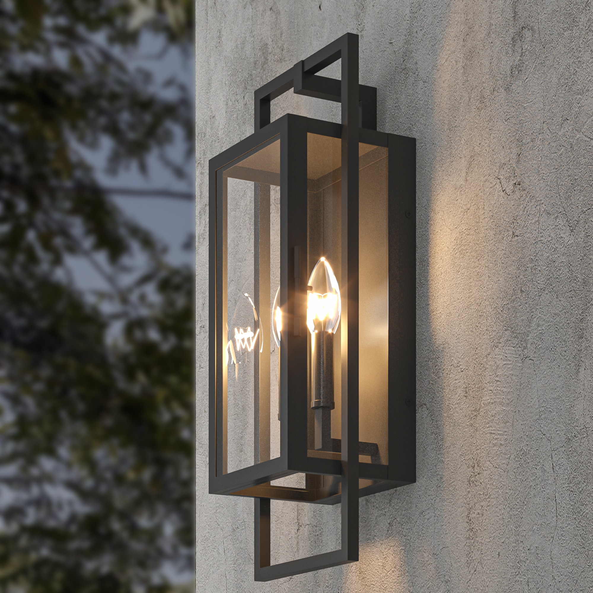 Maxax Montpelier 2 -Light 21.5-in H Black Hardwired Dusk to Dawn ...