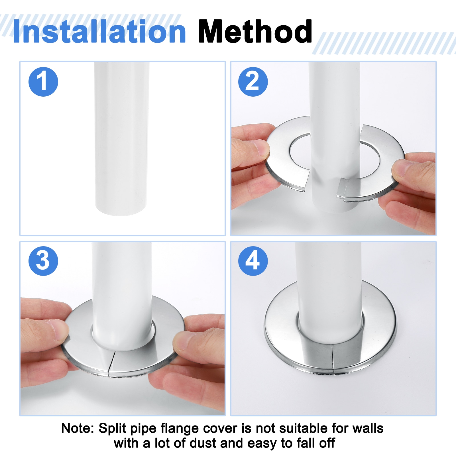 Harfington 6pcs Wall Split Flange 1.65-Inch (42mm) Stainless Steel ...