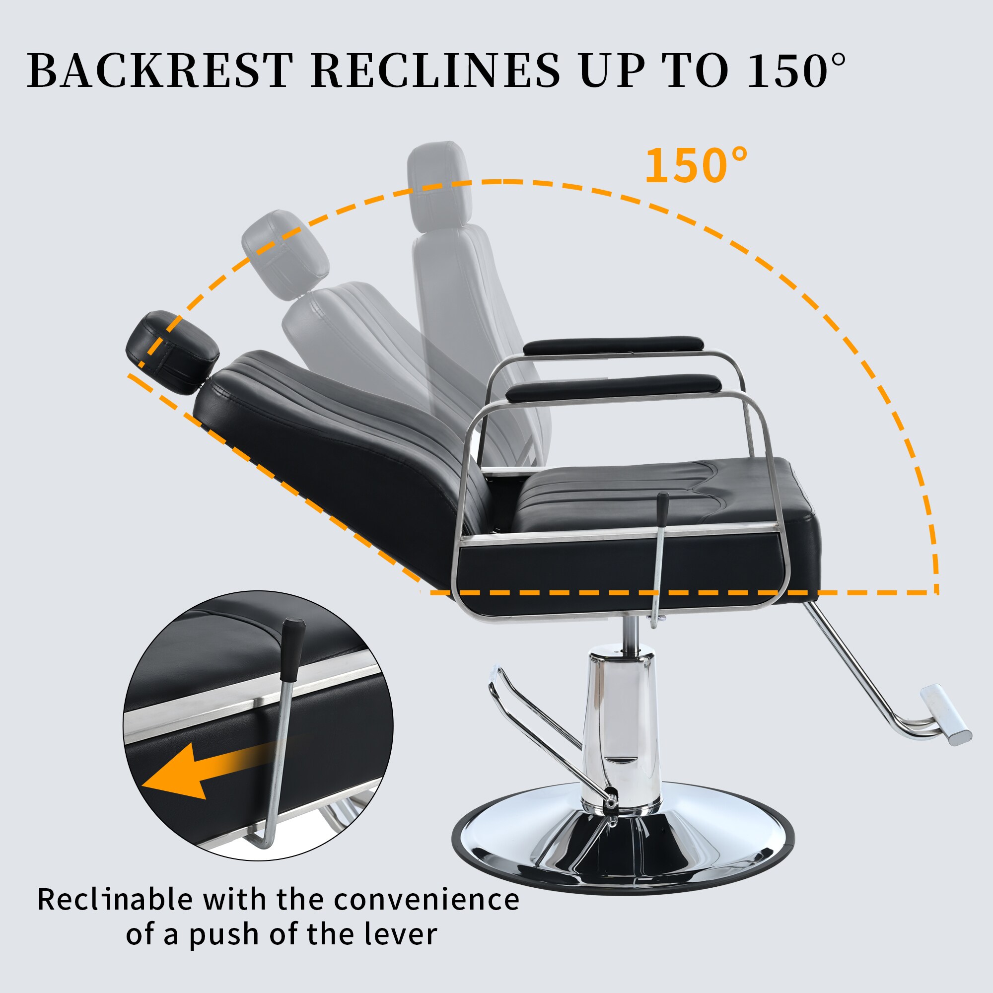 Clihome 23.6-in W Modern Black Leather Swivel Barrel Armchair in the ...