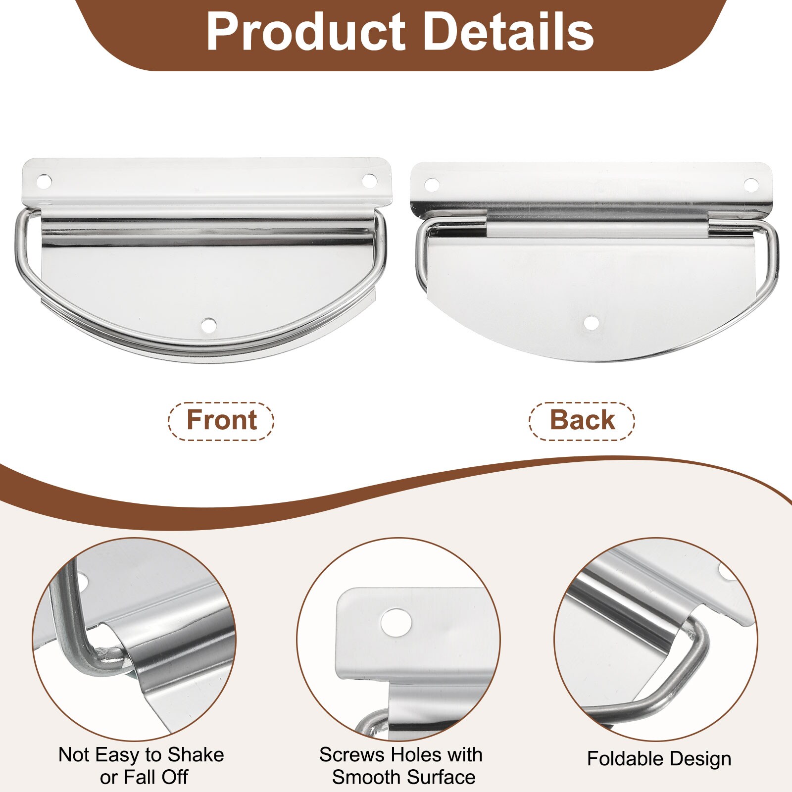 Unique Bargains 2Pcs Chest Handles 101 x 57mm Side Ring Pull Lifting ...