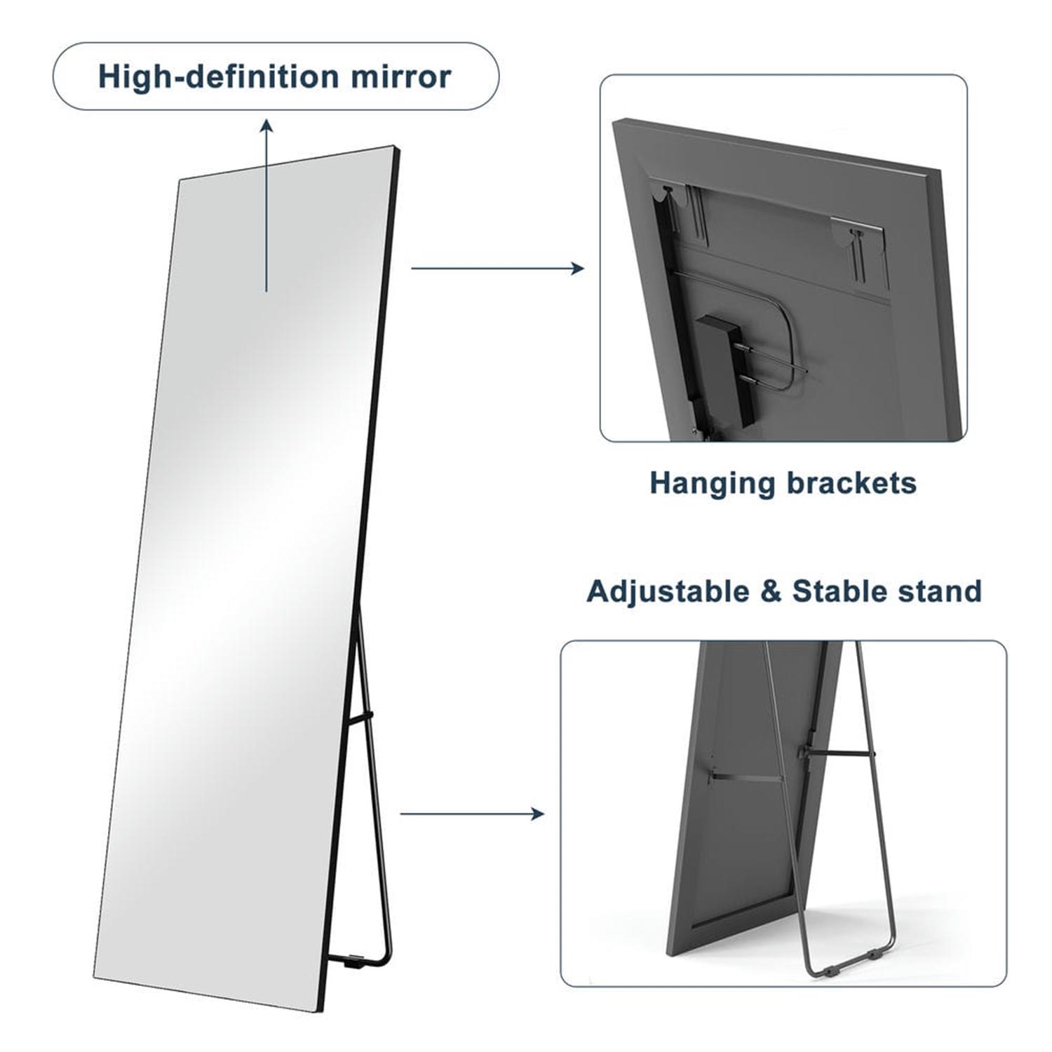 Choco Moon Contemporary Frameless FullLength Vertical LED Mirror Modern ...