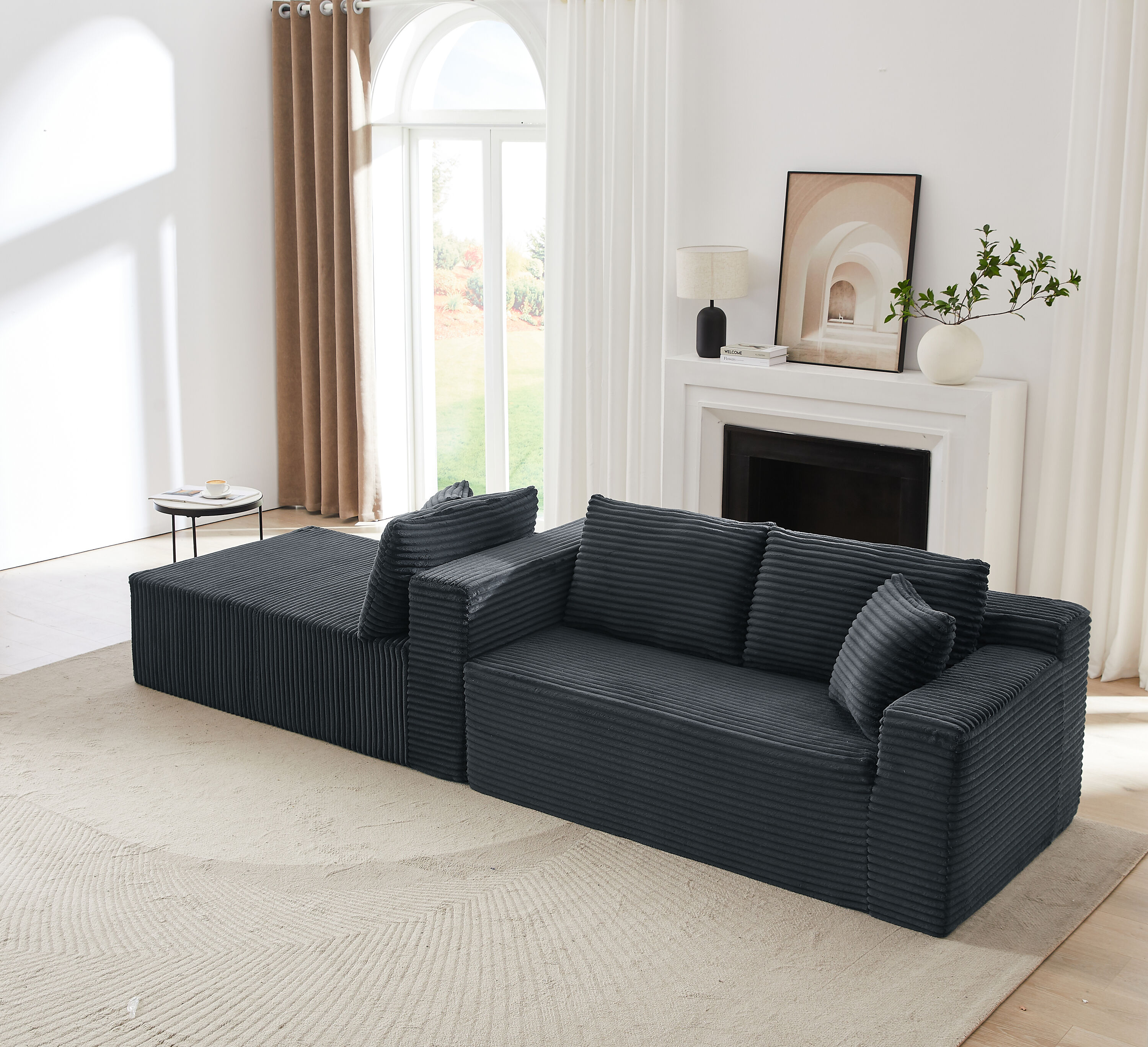 Siavonce 103-in W Modern DARK GREY 6+seats Sectional in the Couches ...