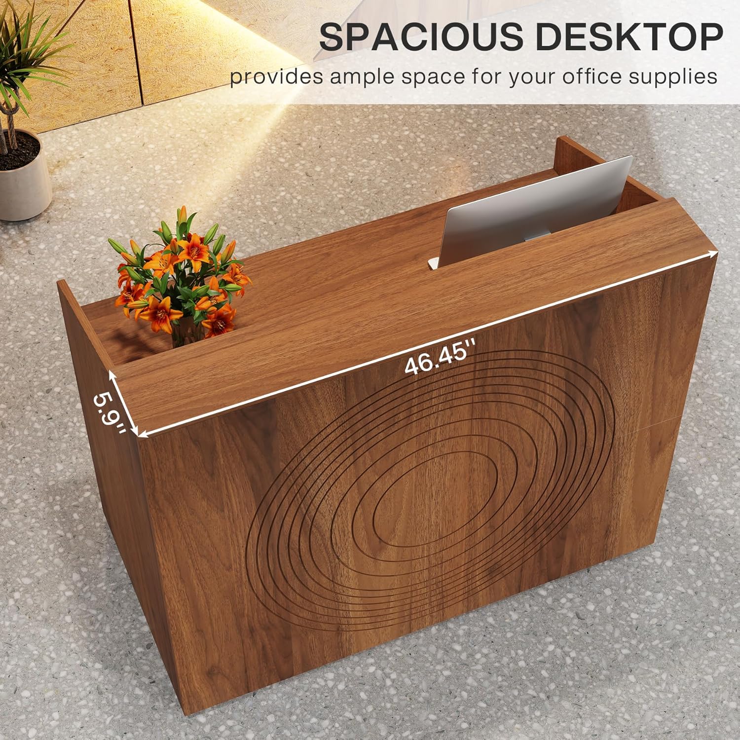 Tribesigns Reception Desk with Counter Modern Front Desk Reception Room ...