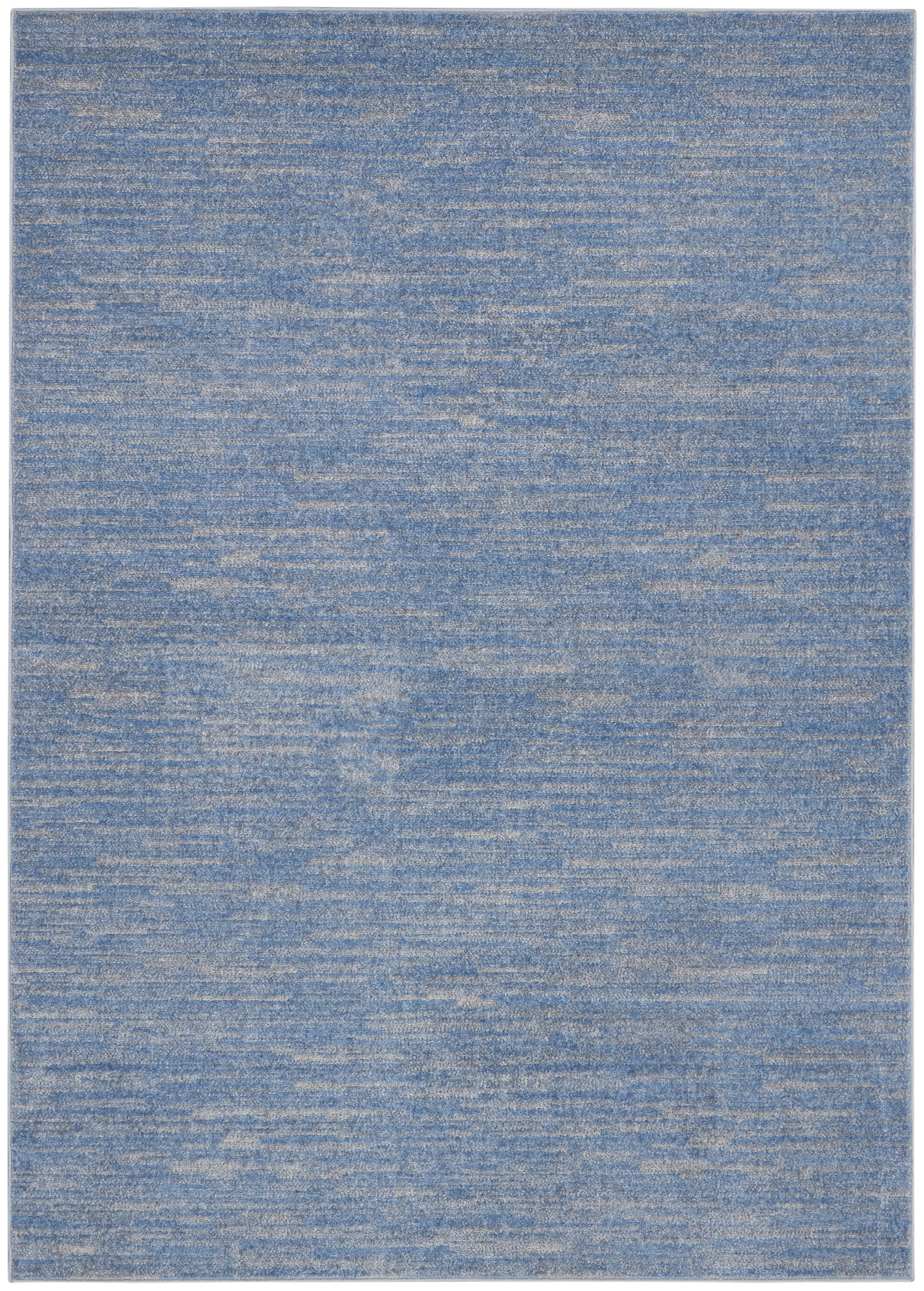 Nourison Essentials 6 X 9 (ft) Blue/Grey Indoor/Outdoor Solid Area Rug ...