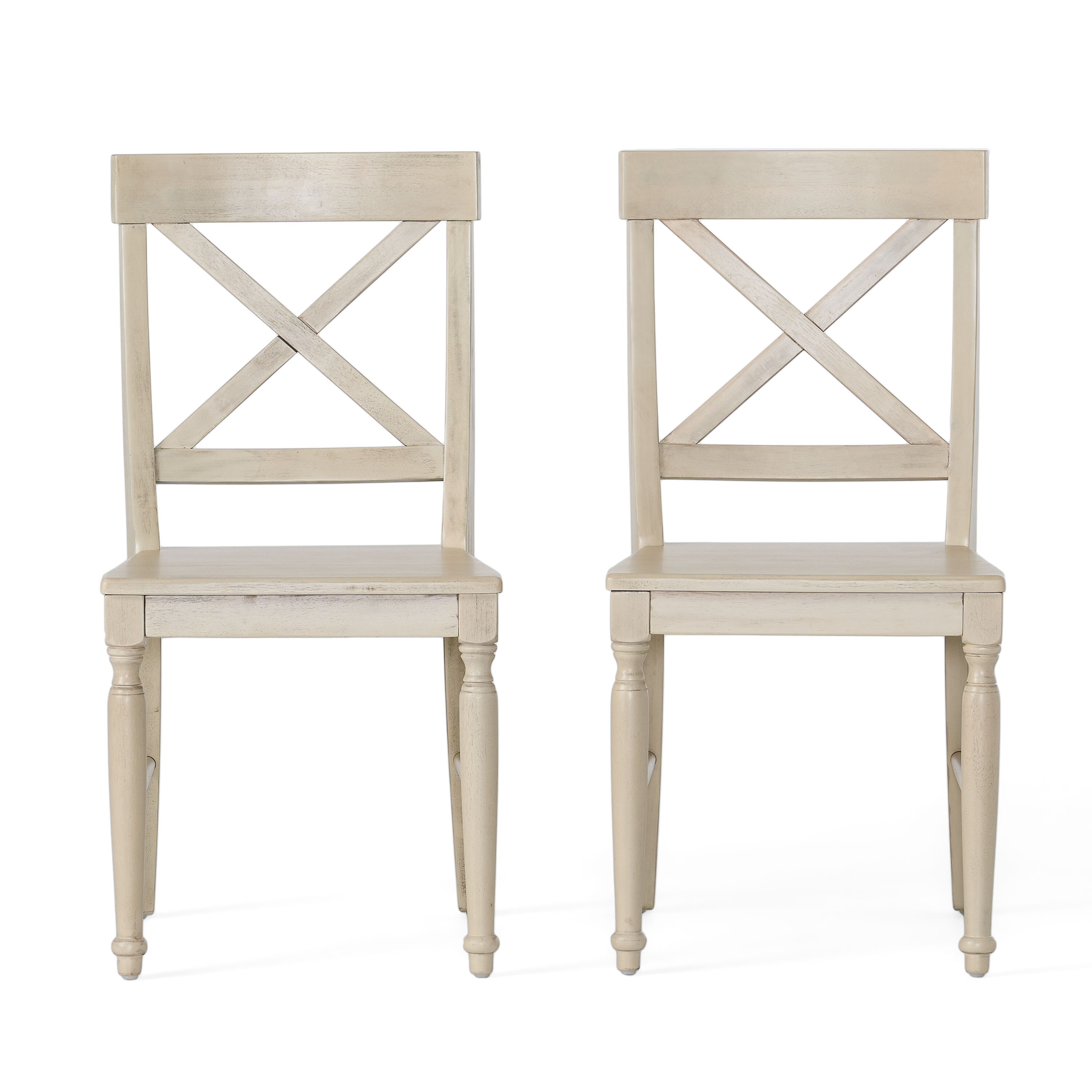 ModernLuxe Assembly Required Acacia Wood Dining Chairs 2Pcs Set Antique ...