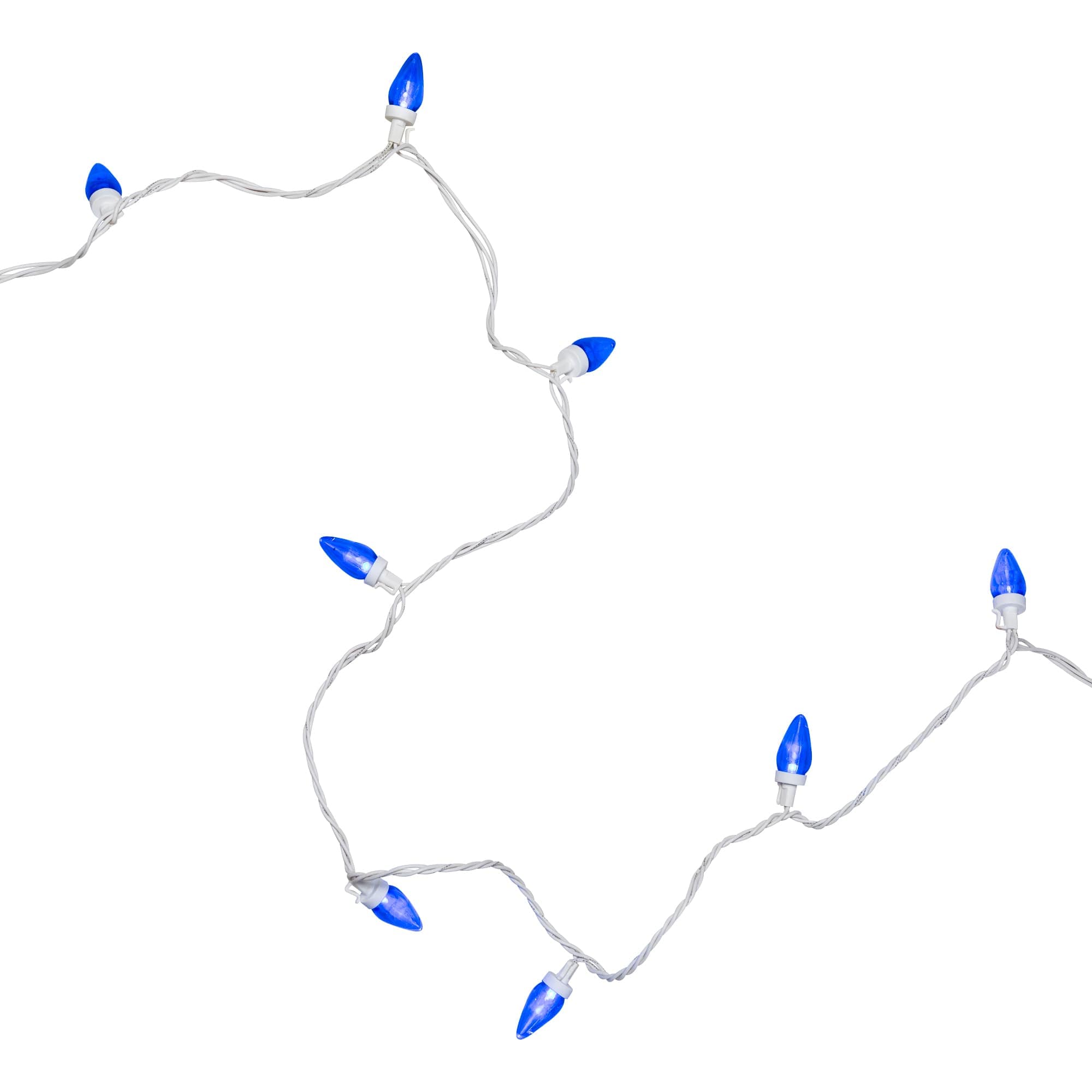 Northlight LED C9 Christmas Lights - Blue - 16 feet White Wire - 25ct ...