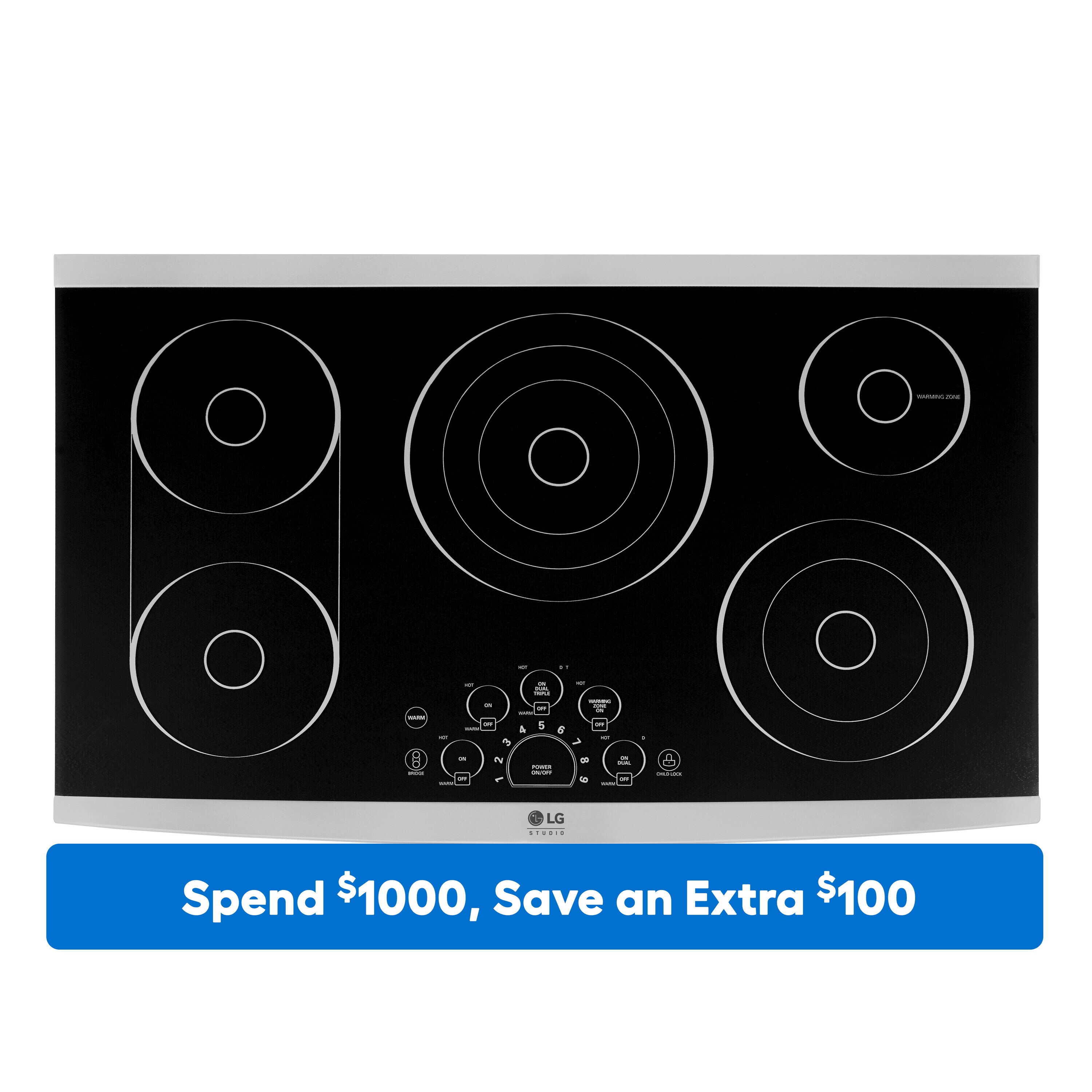LG STUDIO 36-in 6 Burners Smooth Surface (Radiant) Black Electric ...