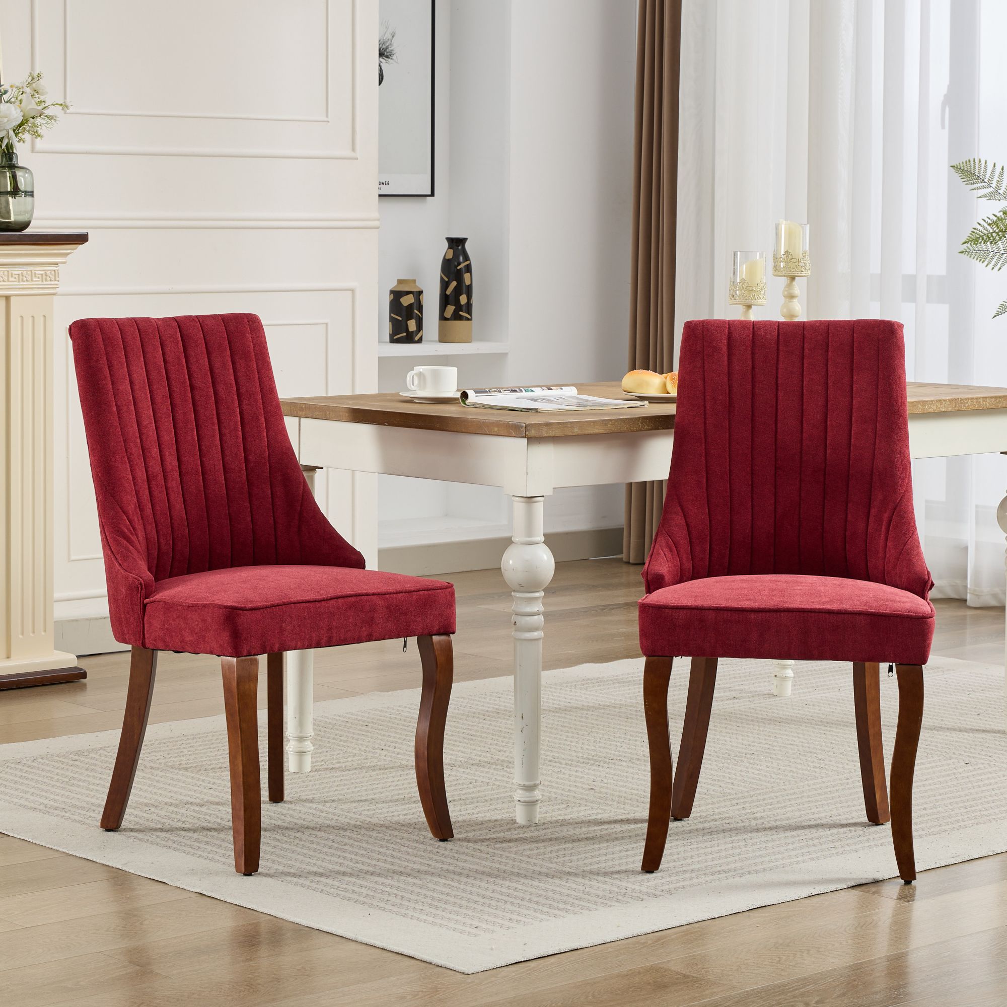 Clihome Dining Chairs 19.7-in W Modern Red Accent Chair in the Chairs ...