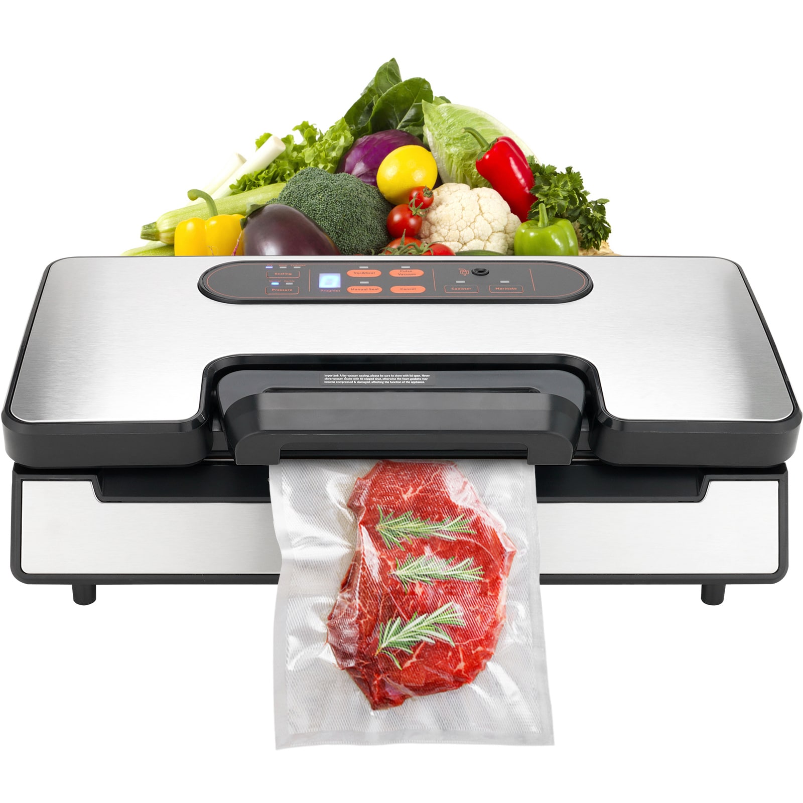 GIVIMO 130W Food Vacuum Sealer Machine 90 kPa Dual Pump with Automatic ...