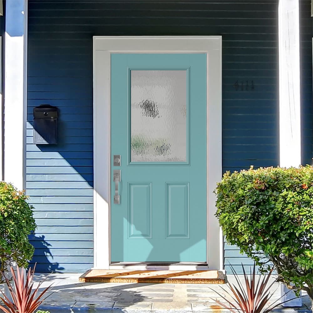 Masonite Double Water Textured Glass 36-in x 80-in x 4-9/16-in ...