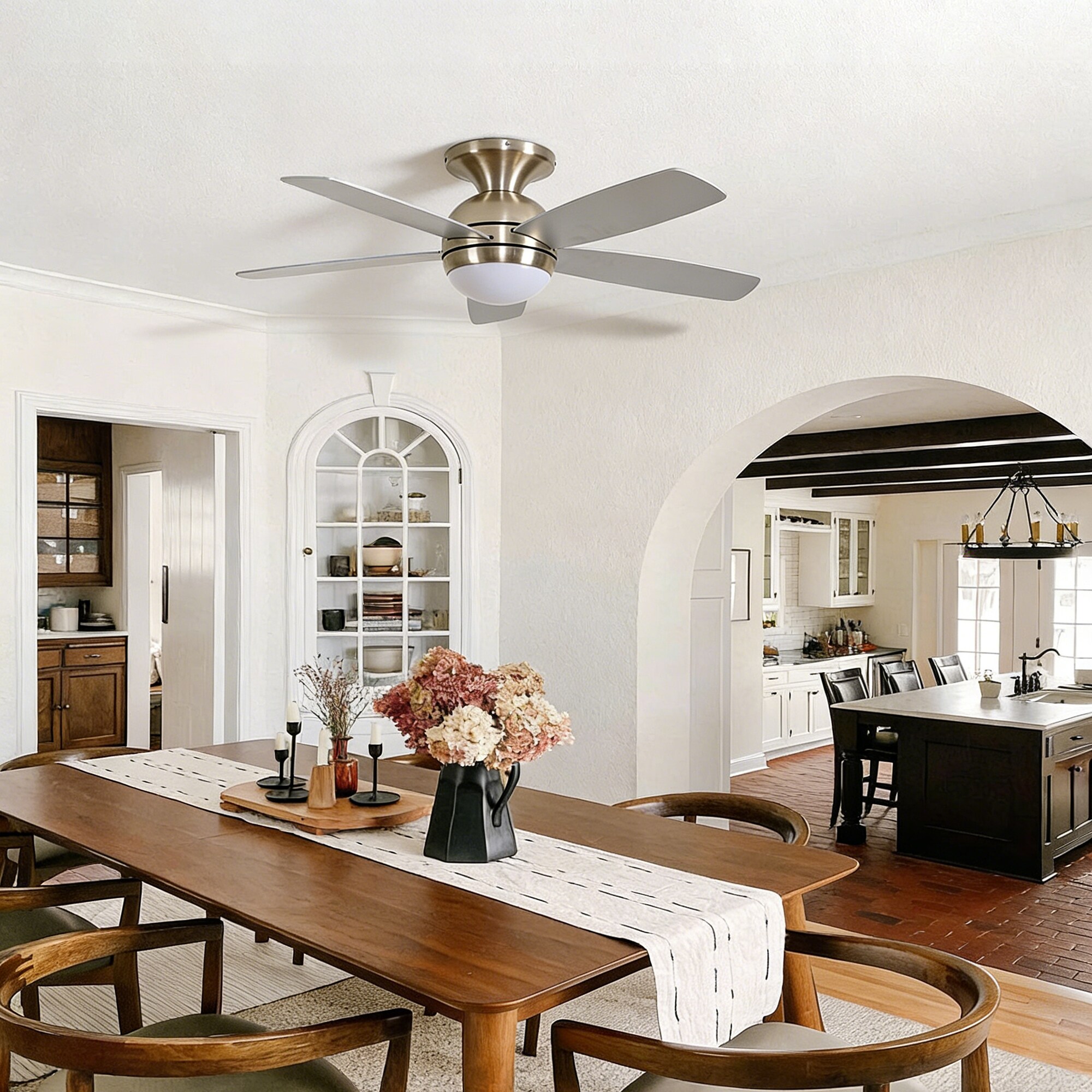 Blisstyle 52-in Gold with Modern Wooden Wood Blades Ceiling Fan With ...