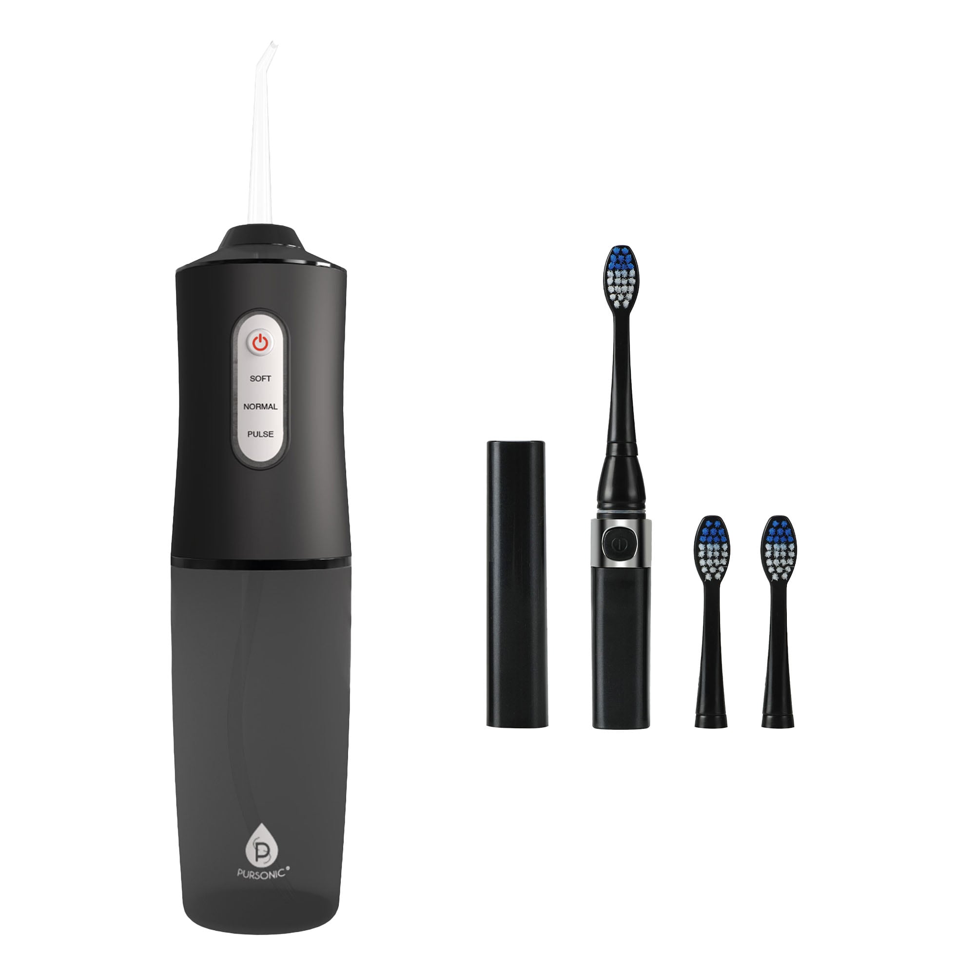 Pursonic Water Flosser Portable Sonic Toothbrush Oral Care Bundle ...
