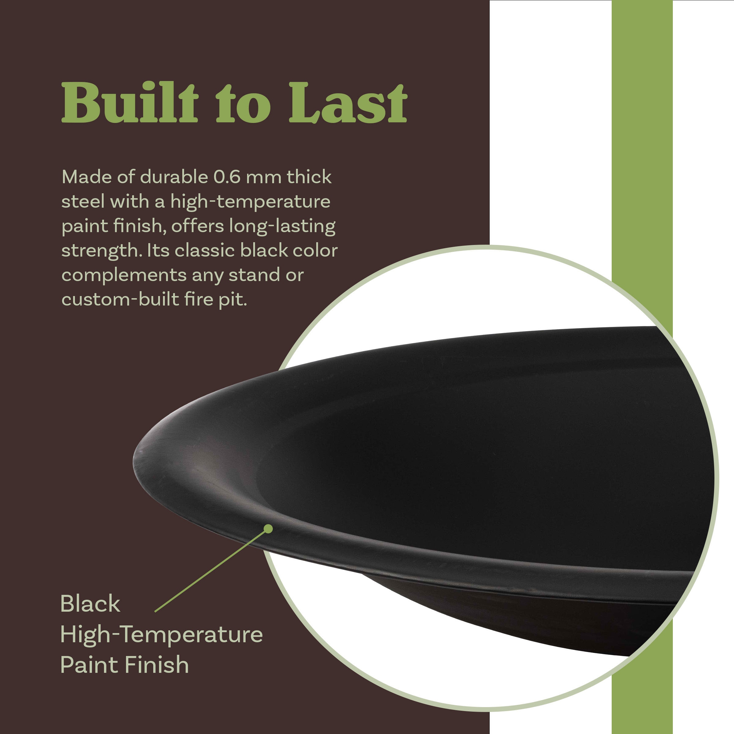 Pure Garden 24in Replacement Fire Pit Bowl Insert 24-in W Steel Round ...