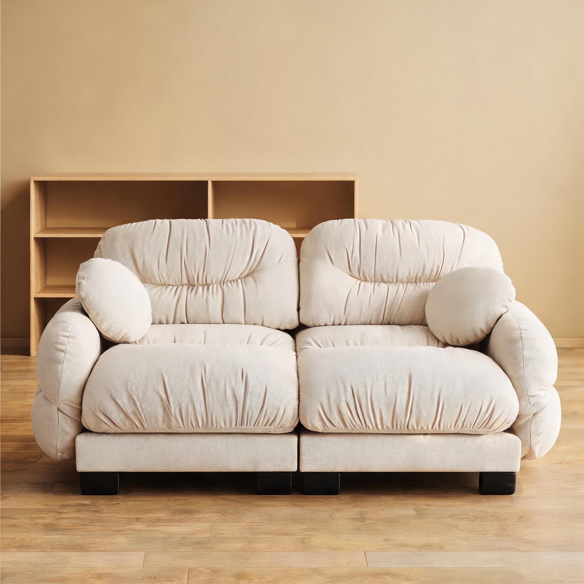 Naturefalls Modular 2-Seater Sofa with Ergonomic Foam Seat Pleated ...