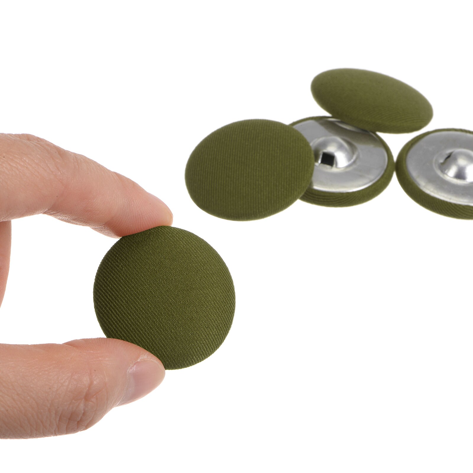 Harfington 10pcs 48L Fabric Cloth Covered Button 30mm Metal Shank Round ...