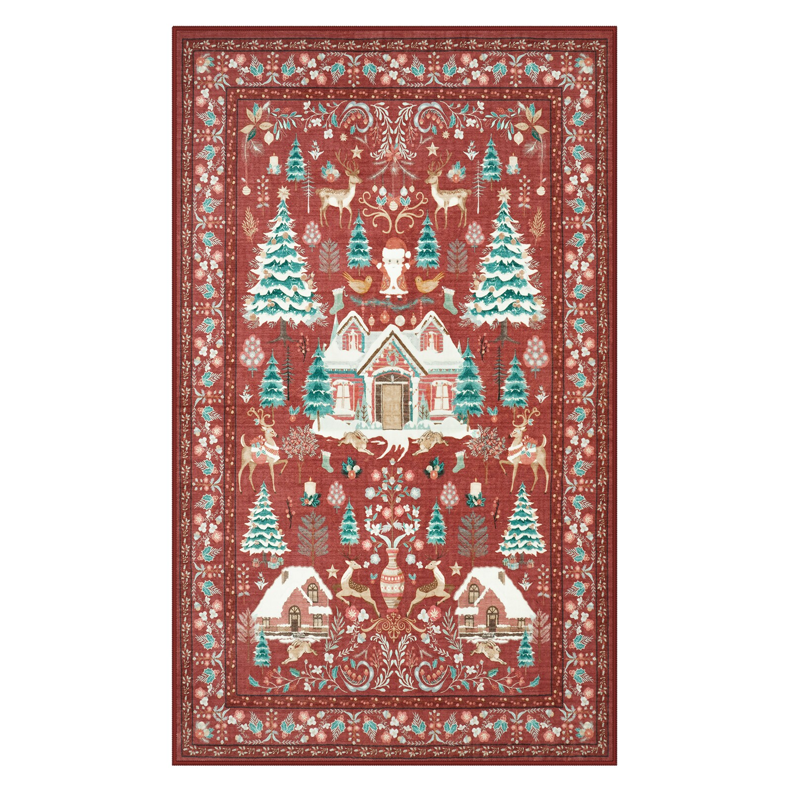 Lahome 3x5(ft) Red Pearl Velvet Vintage European Christmas Garden Soft ...