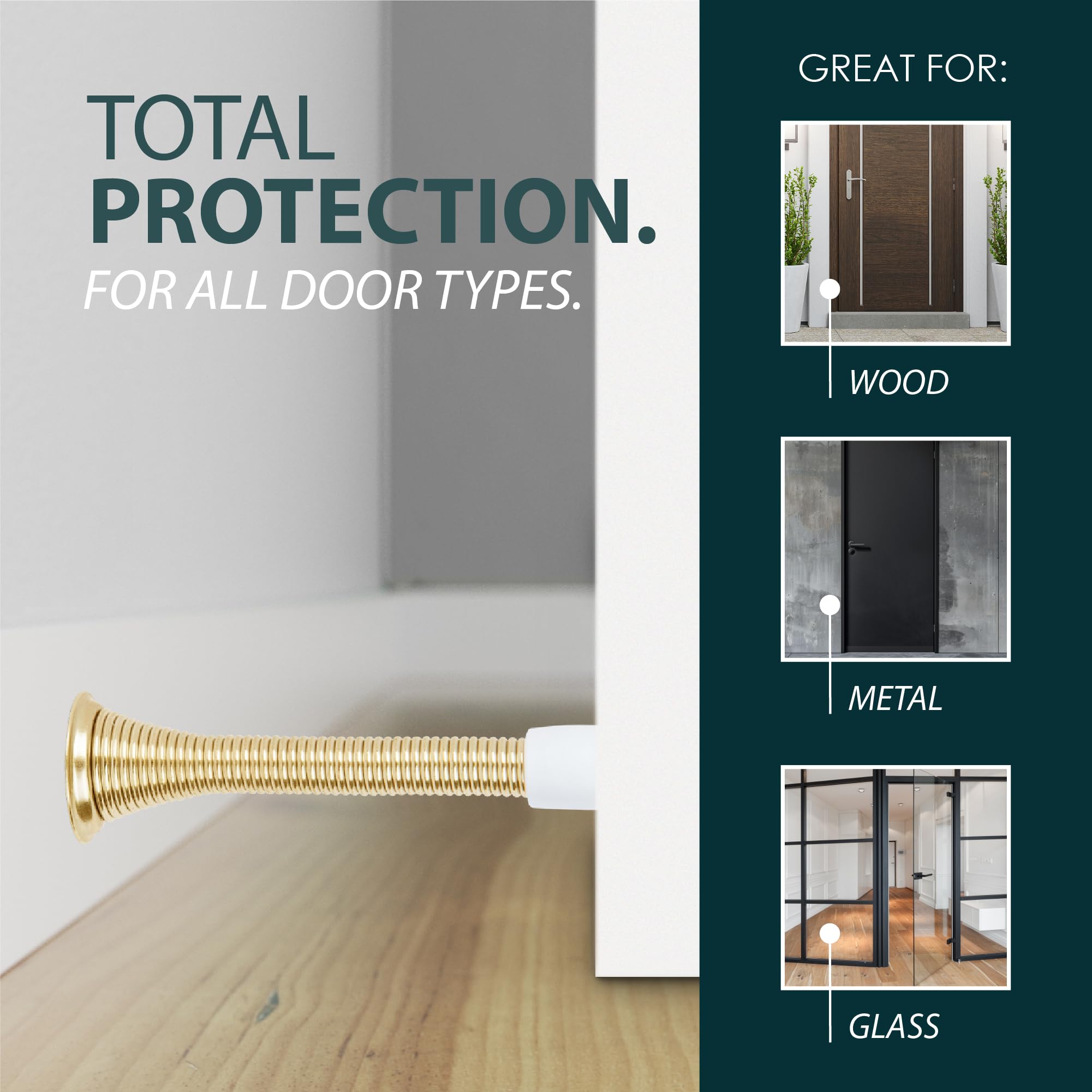 Mega Handles Iron Spring Door Stopper - Flexible Rustproof Heavy Duty ...