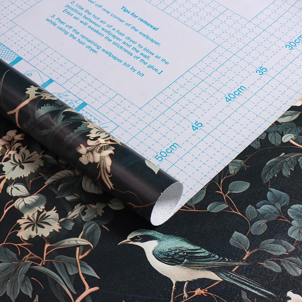 BaoHArtHome Dark Floral Peel and Stick Wallpaper Vintage Floral Contact ...