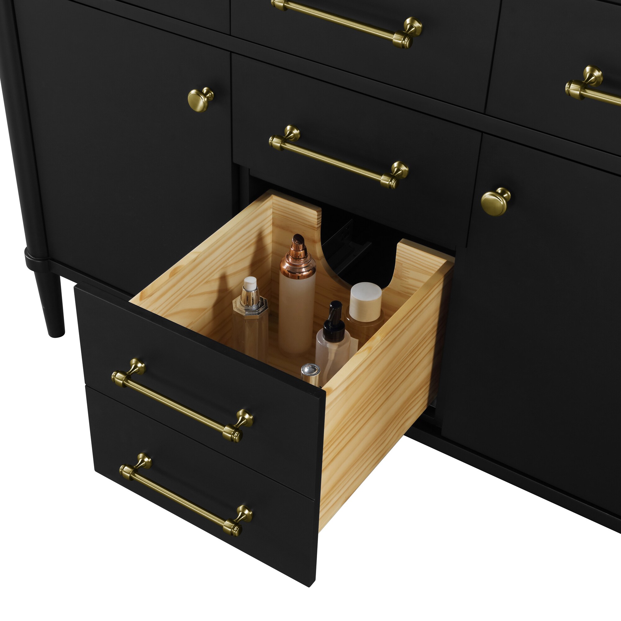 allen + roth Rian 48-in Onyx Black Undermount Single Sink Bathroom ...