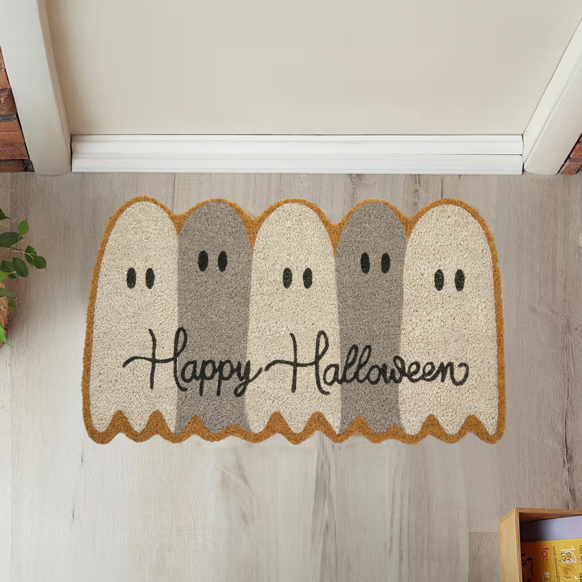 Haunted Living 17.25-in x 29.25-in Natural Coir Non-Slip Grip Indoor or ...