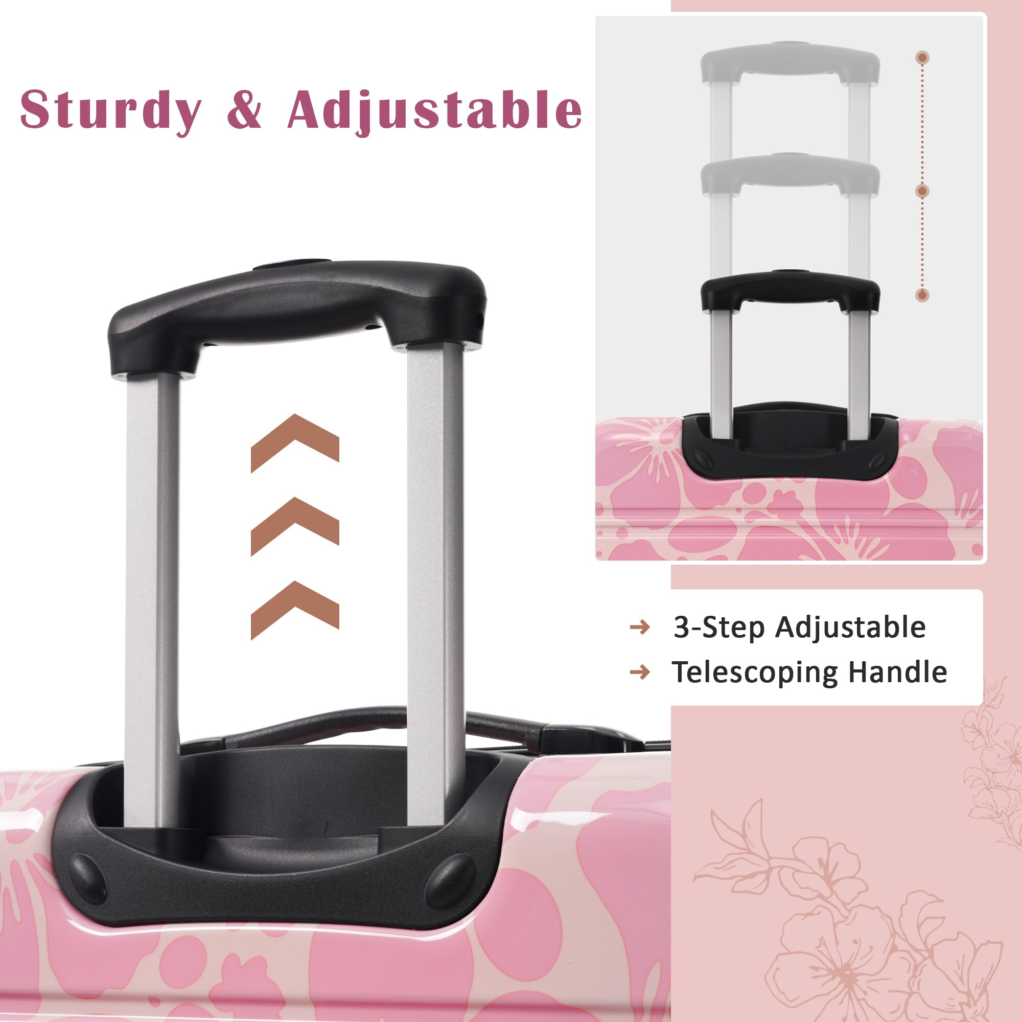 GDFStudio Hardshell Luggage Sets 3 pcs Spinner Suitcase with TSA Lock ...