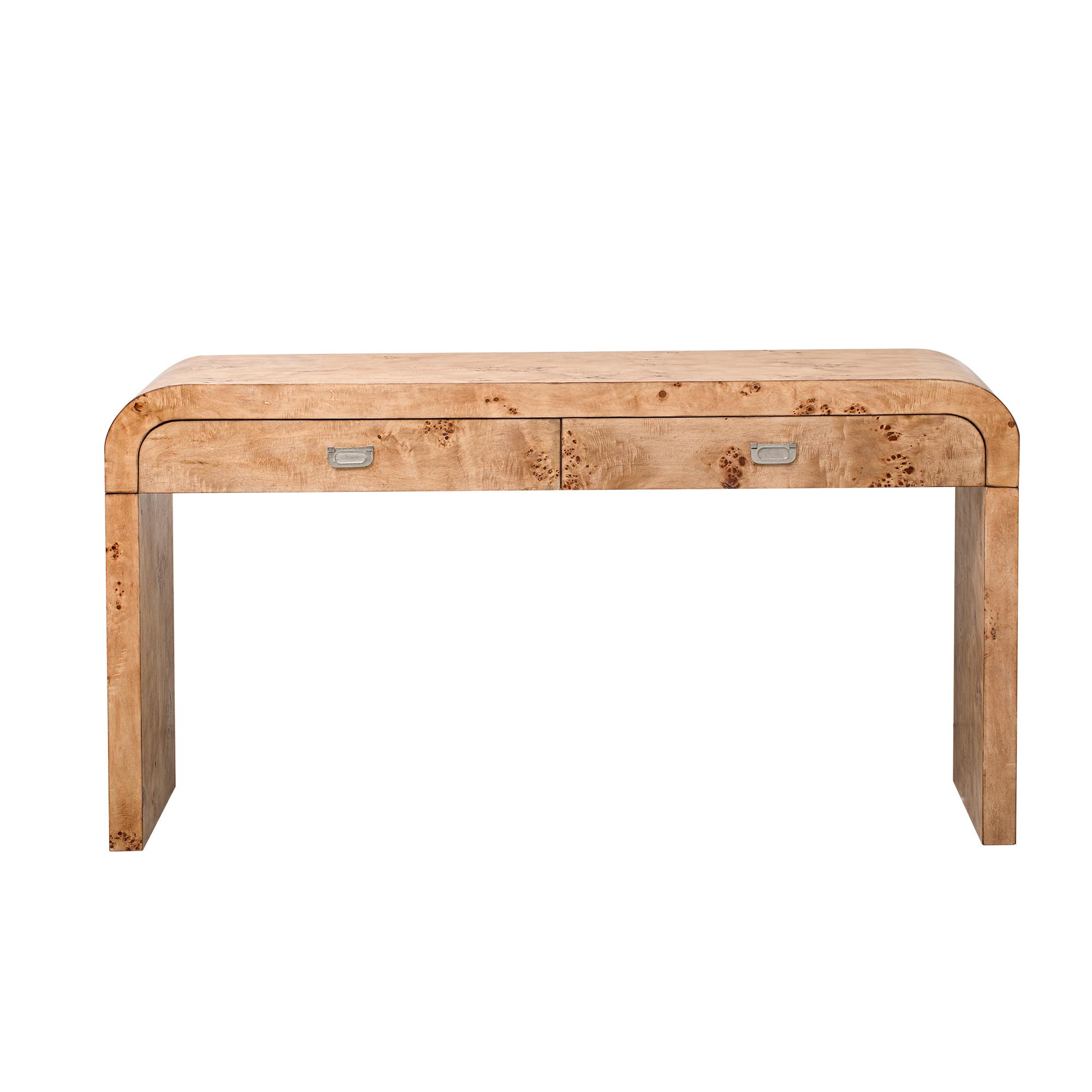 LOVMOR 60 Inch Modern Wood and Metal Rectangular Natural Wood Console ...