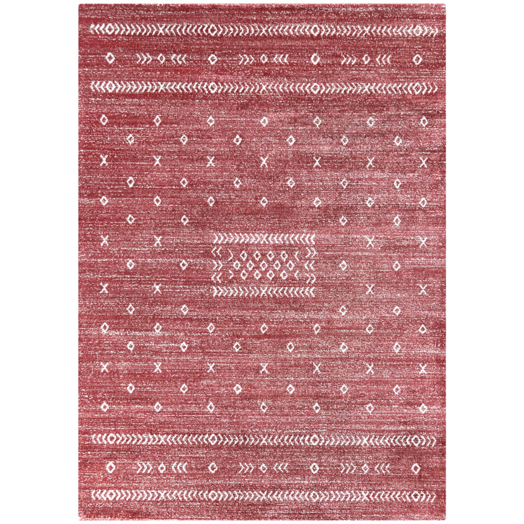 Balta 5 x 7 (ft) Loomed Red Rectangular Indoor Tribal Coastal Pet ...