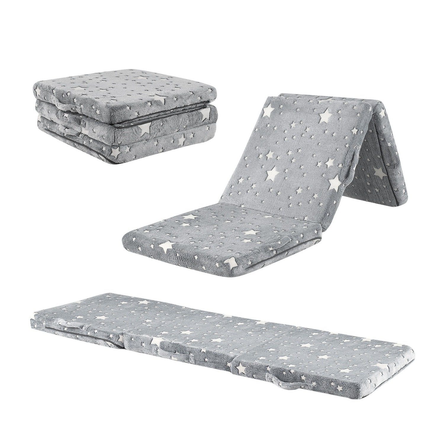 Costway Foldable Floor Mattress for Kids Glow in the Dark Toddler Nap ...