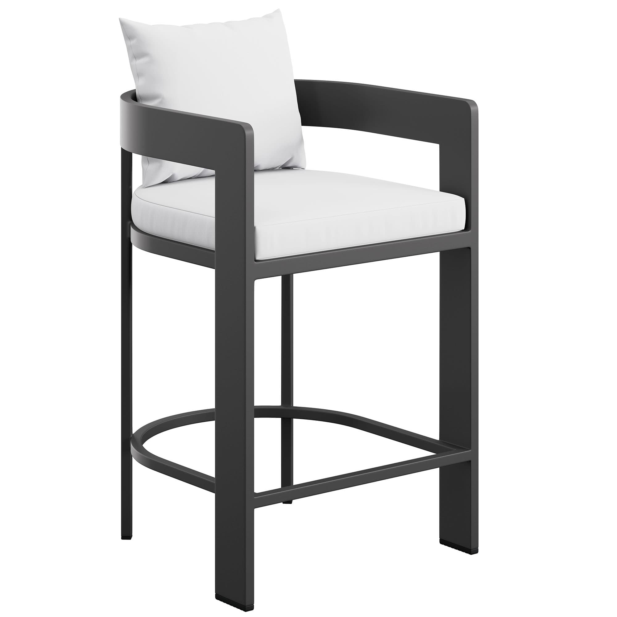 Modway Tahoe Outdoor Patio Aluminum Counter Stool in White in the Patio ...