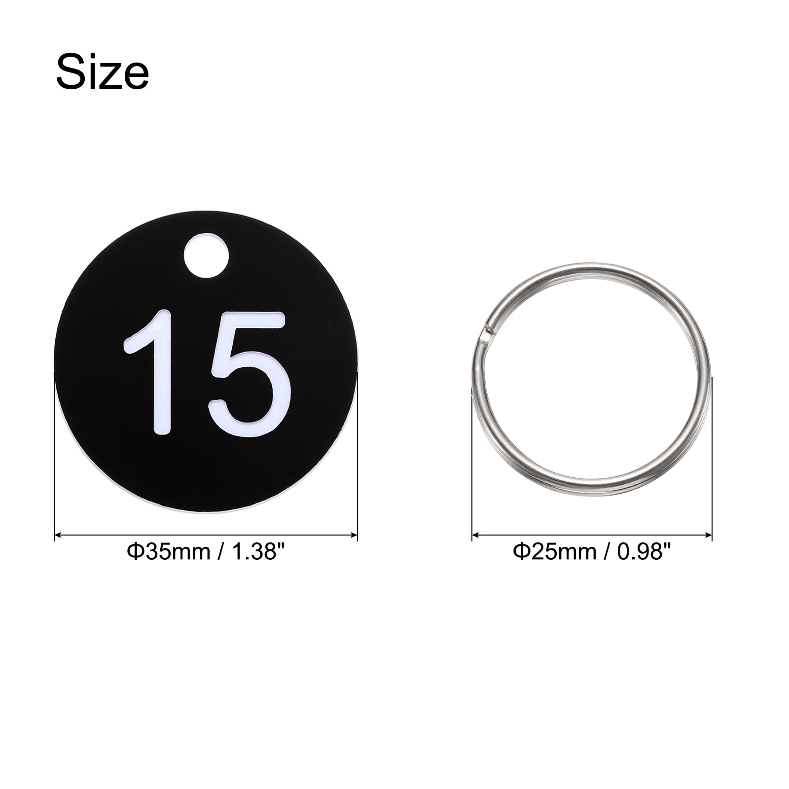 Unique Bargains Number Key Tags 1-30 30pcs 35mm Round Number Tags ...