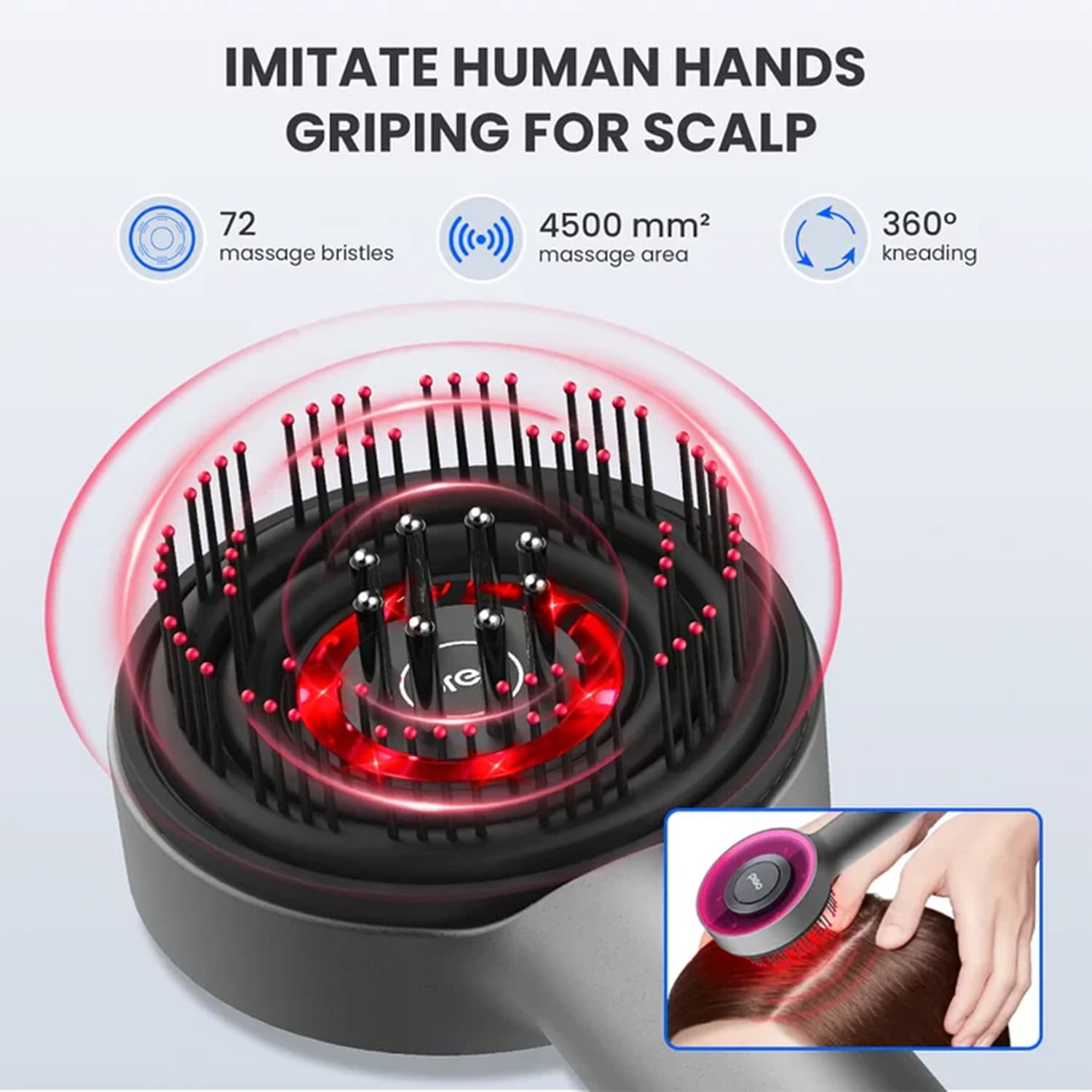 Breo Electric Scalp Massager for Hair Growth 3 in 1 with Red Light ...