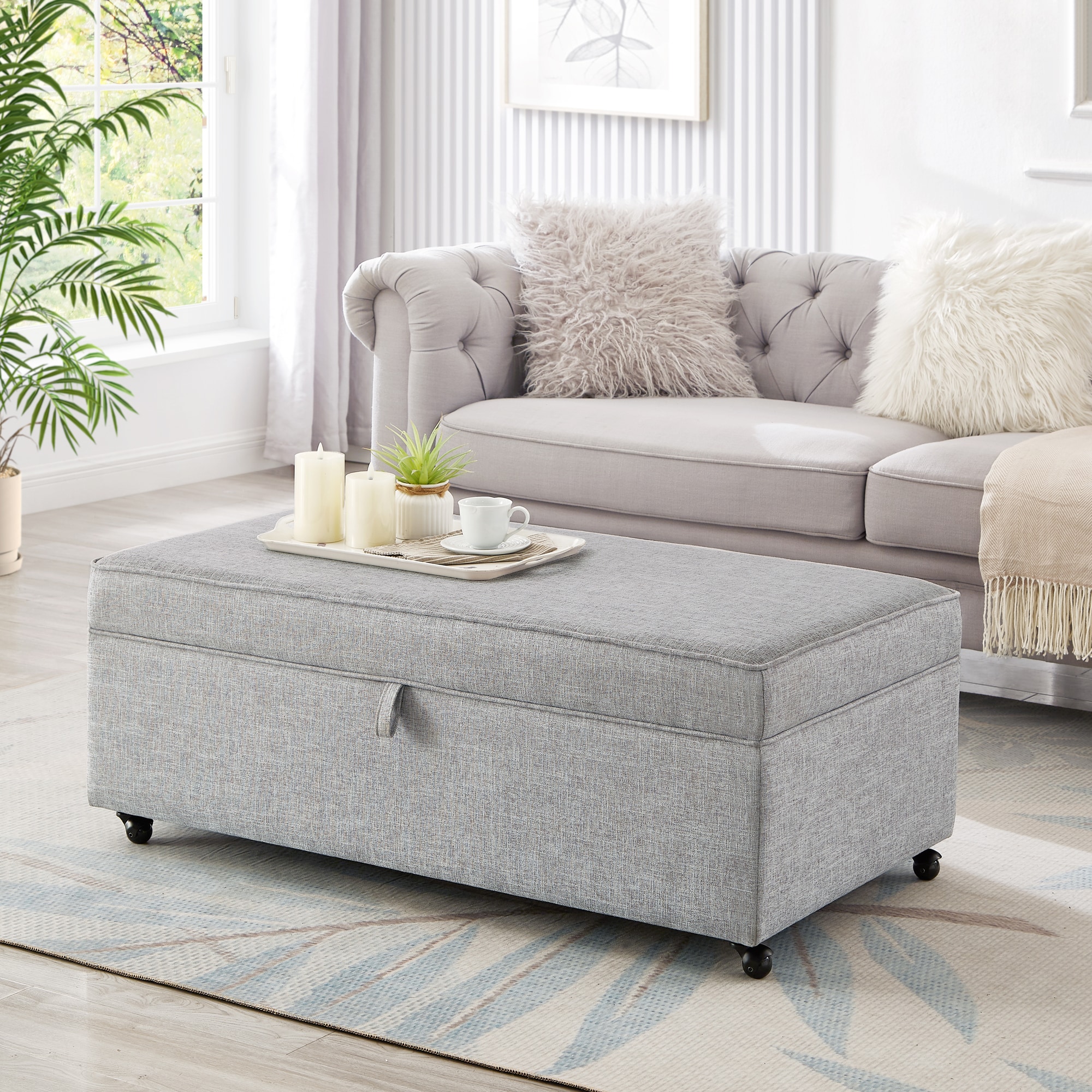 Huluwat YXJ-Modern Large Comfort Sofa Ottoman with Storage Modular ...