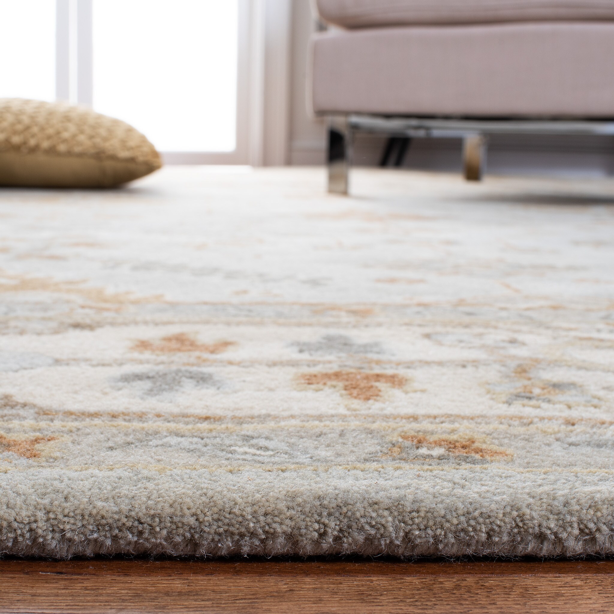 Safavieh Royalty Teagan 2 x 7 (ft) Tufted Wool Light Gray/Cream ...