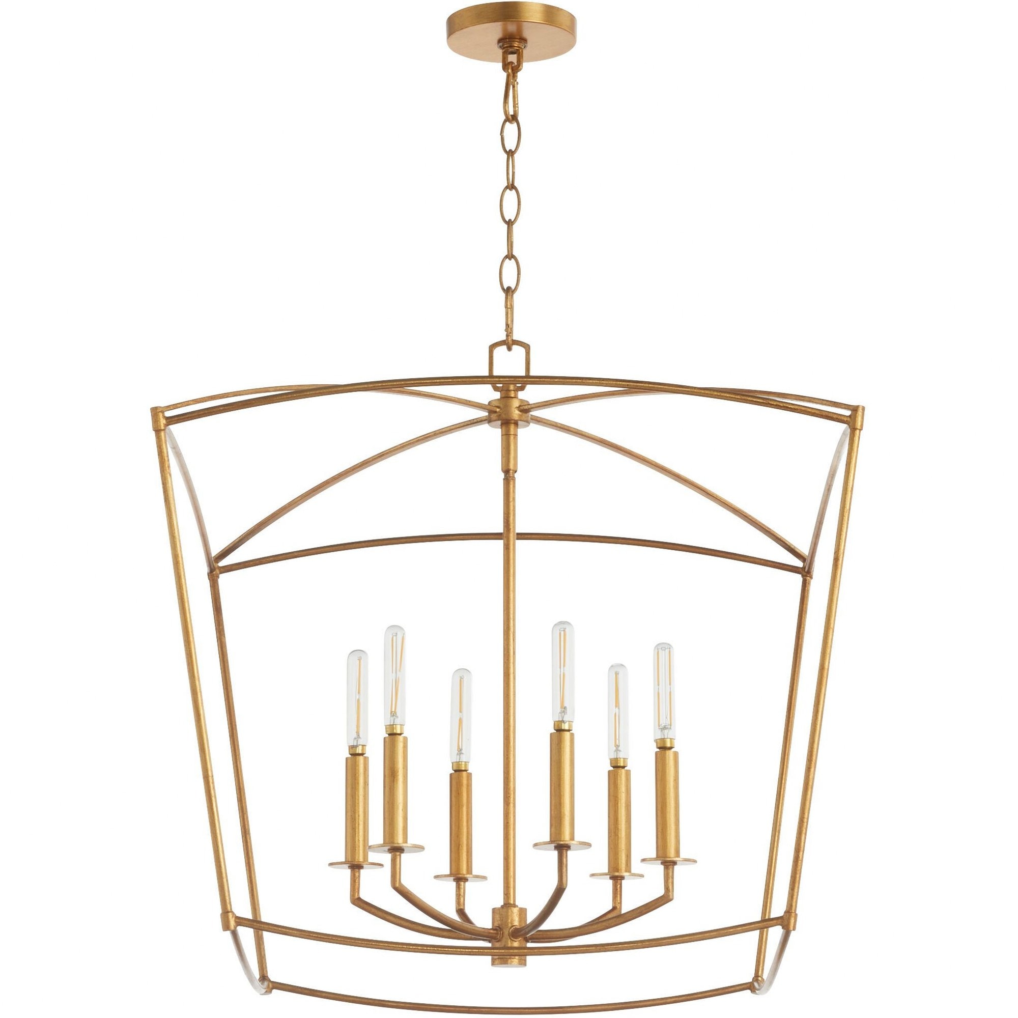 Quorum International Mantle 6 - Light Gold Leaf Gold Pendant Light in ...