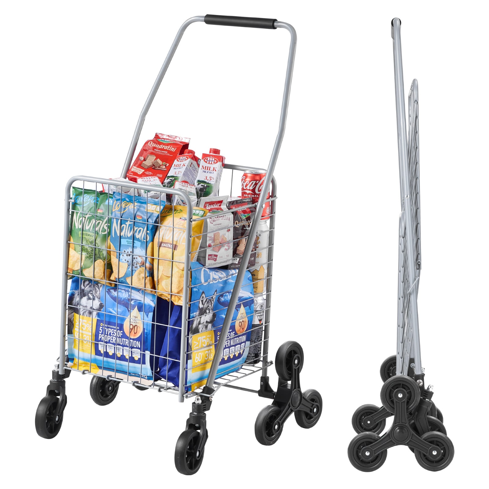 GIVIMO 45-L Stair Climbing Shopping Cart with Tri-Wheels featuring ...