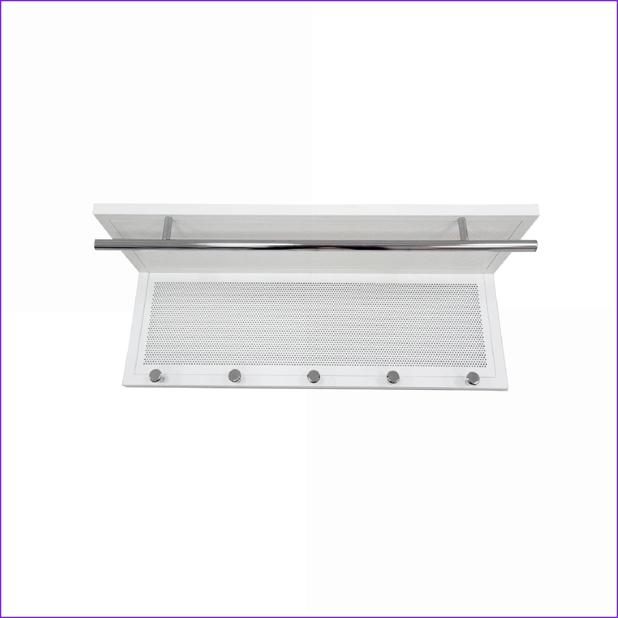 SunJet Coat Racks Wall Mounted with Shelf 5 Metal Hooks Modern White ...