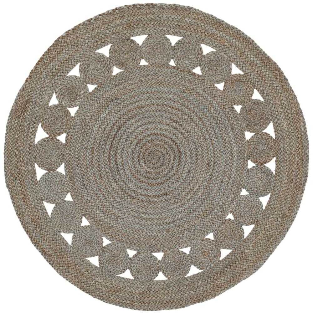 Safavieh Natural Fiber Skitter 3 x 3 Jute Gray Round Abstract Farmhouse ...