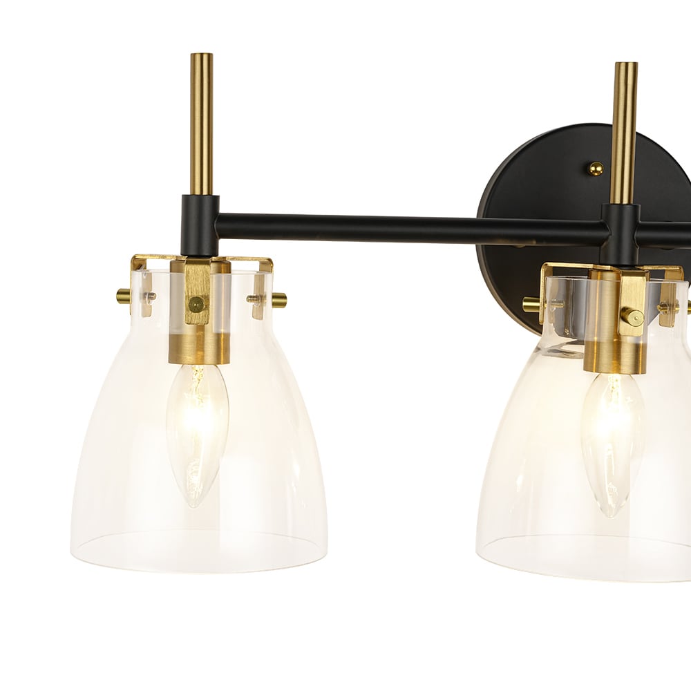 Wonderindoor 21.65-in W 3 -Light Matte Black Wall Sconce in the Wall ...