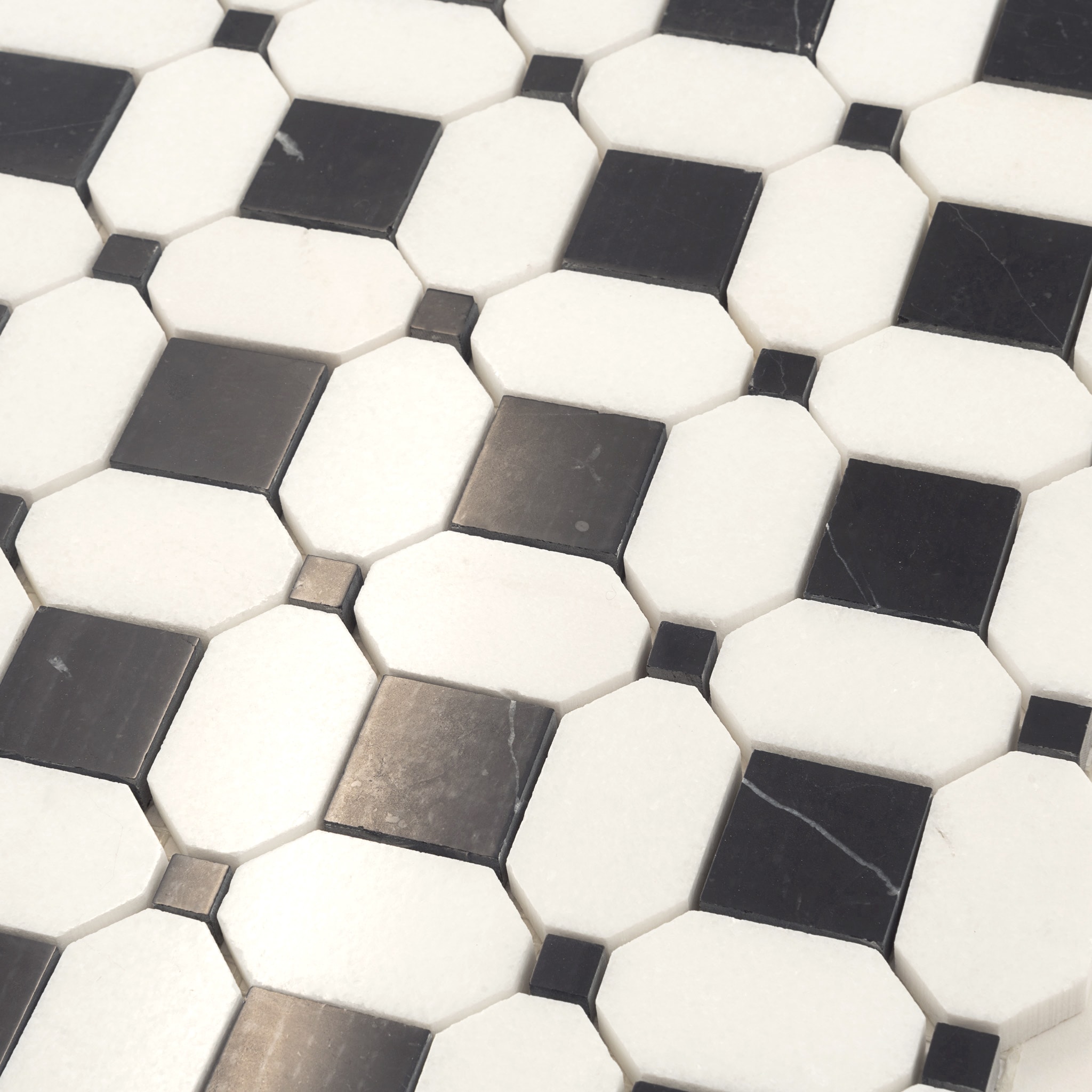 Apollo Tile Sample - Noir Luxe Black, White 4-in x 5-in Polished Stone ...