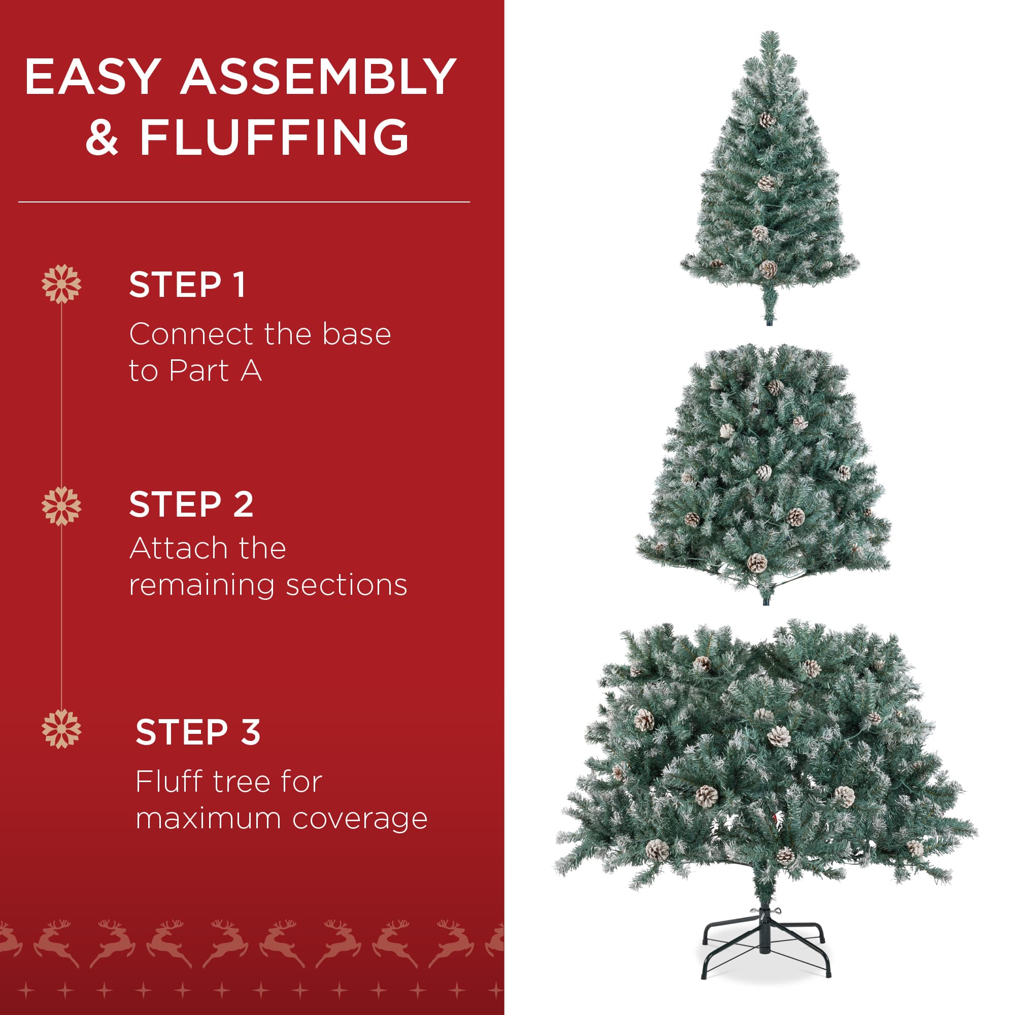 Best Choice Products 7.5ft Pre-Decorated Holiday Christmas Pine Tree w ...