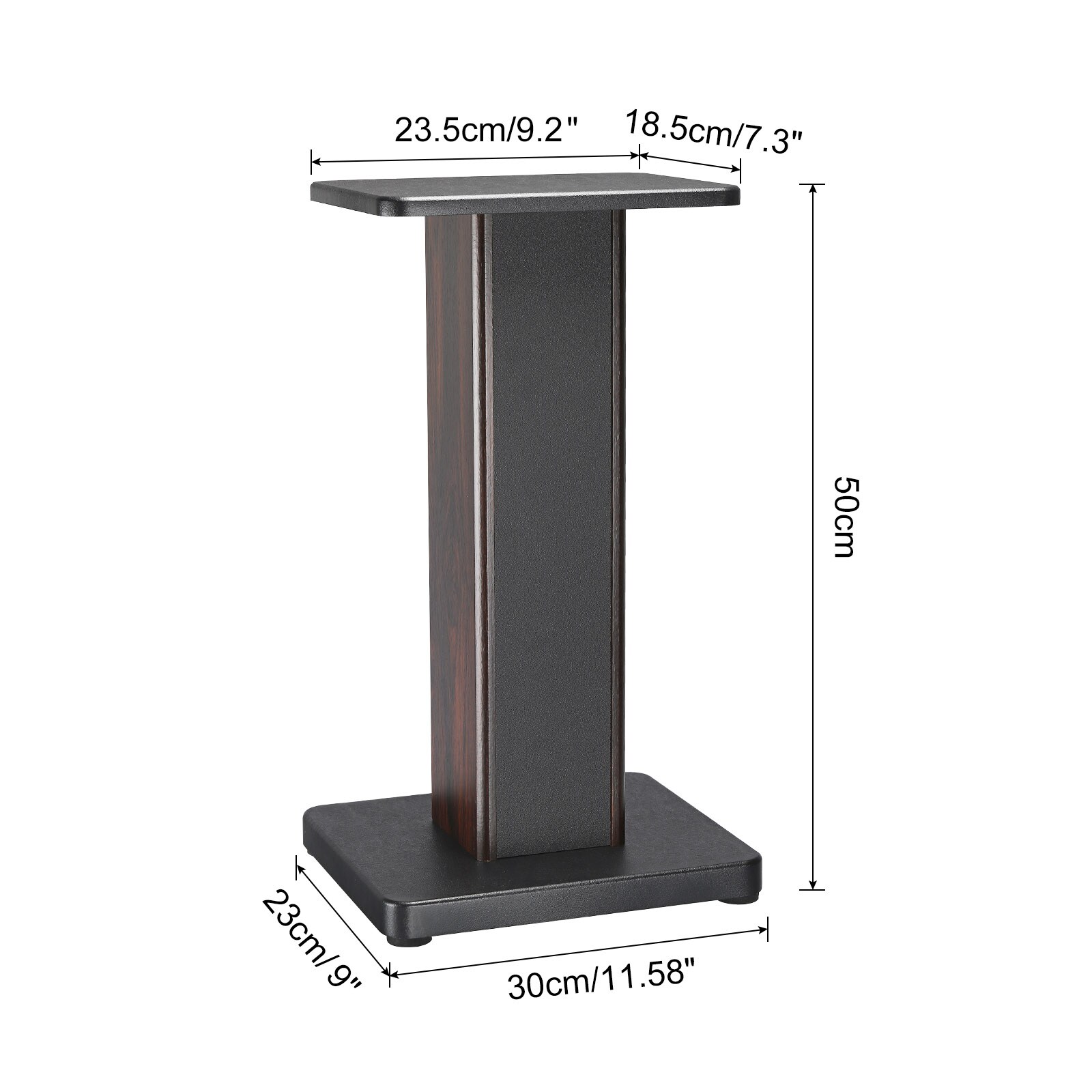 Unique Bargains Wood Grain Speaker Stands 1 Pair 19.7 Inch (50cm ...