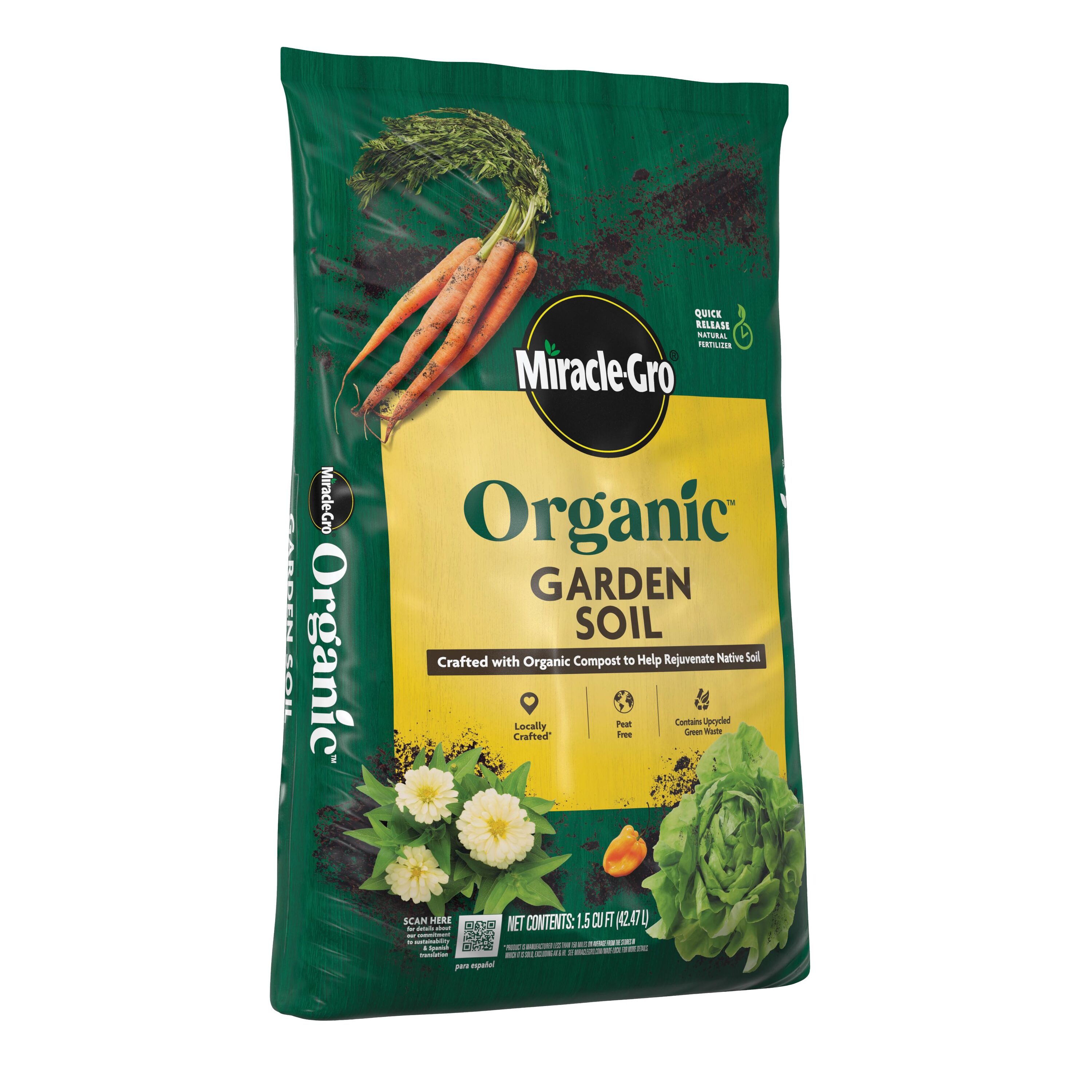 Miracle-Gro Organic 1.5-cu ft All-purpose Organic Garden Soil at Lowes.com