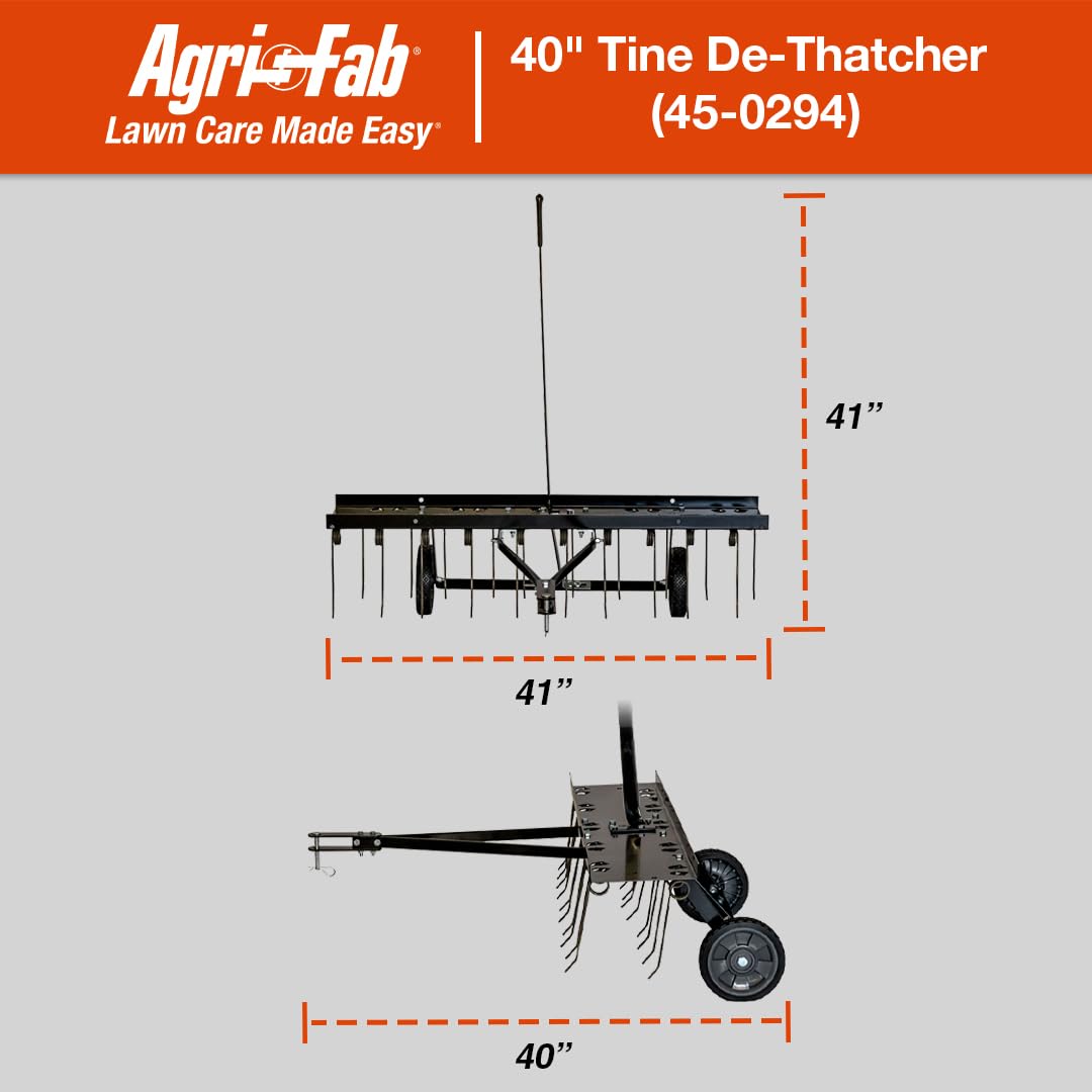 Agri-Fab Agri Fab 40 Inch Tow Behind Lawn Dethatcher with 20 Durable ...