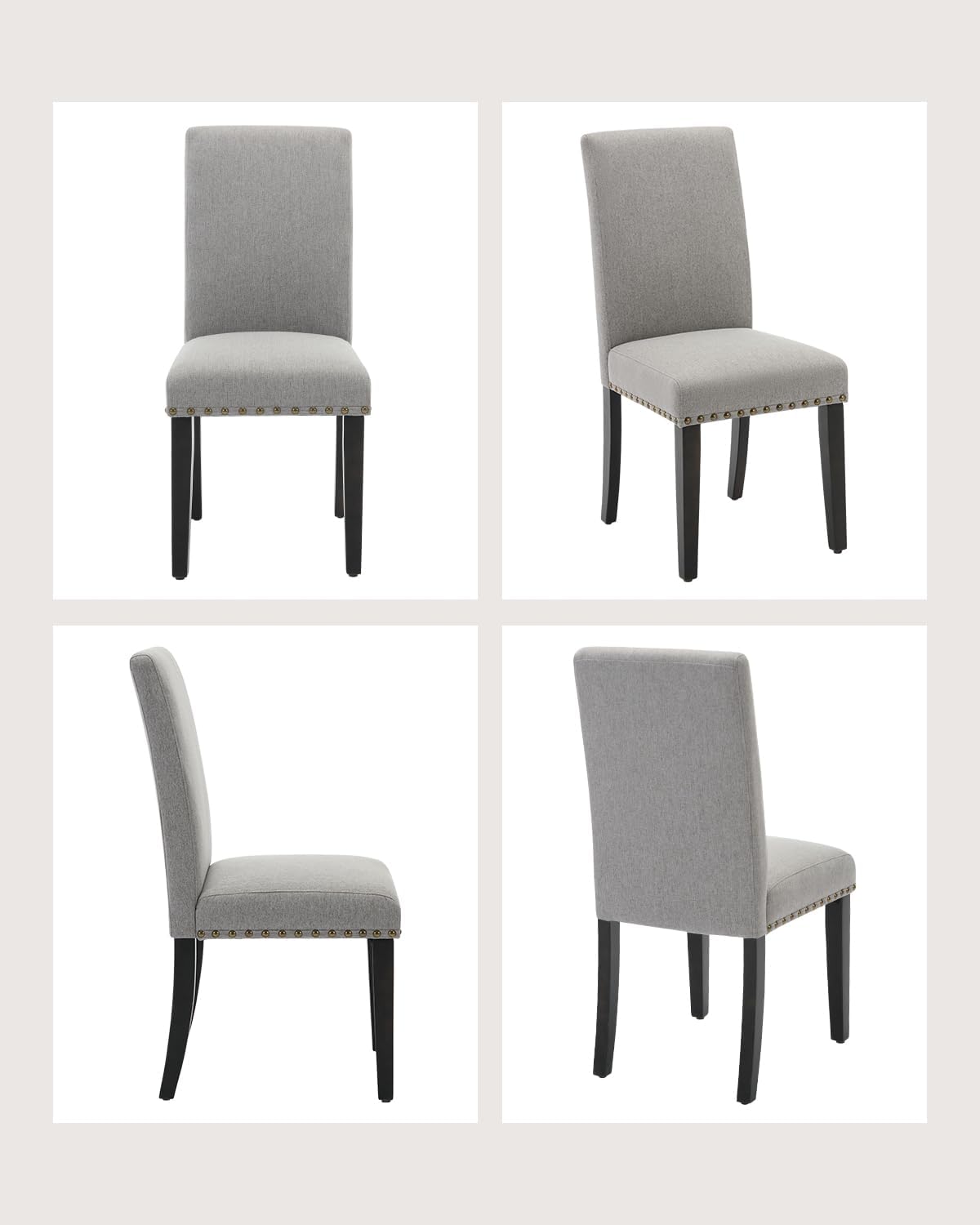 Garvee Modern Comfort Upholstered Dining Chairs Set of 2 Ergonomic ...